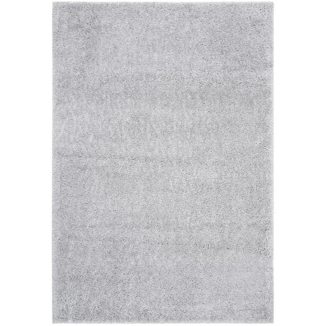 SAFAVIEH August Carlene Solid Plush Shag Area Rug, Silver, 5'3" x 7'6 ...
