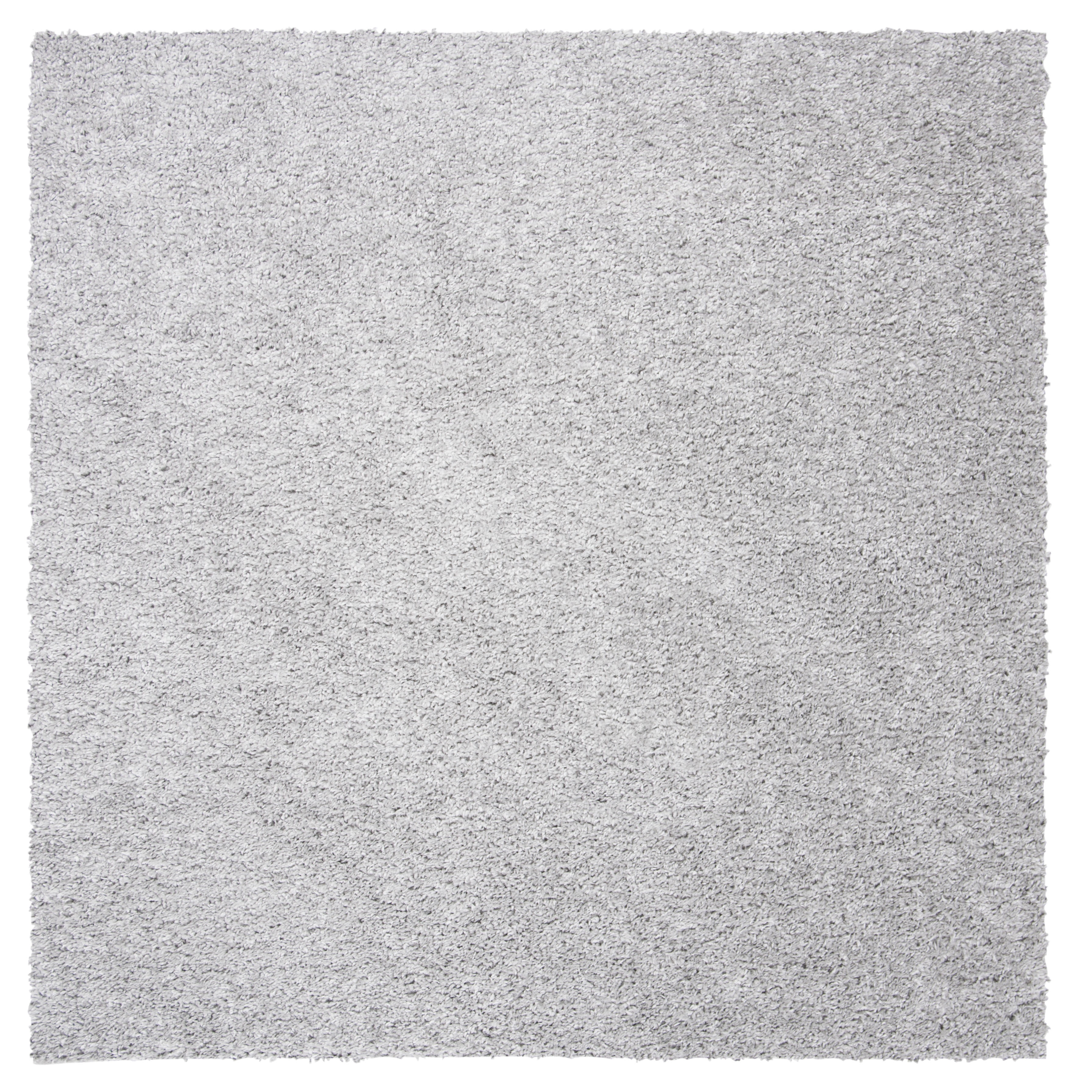 SAFAVIEH August Carlene Solid Plush Shag Area Rug, Silver, 8'9" x 8'9 ...