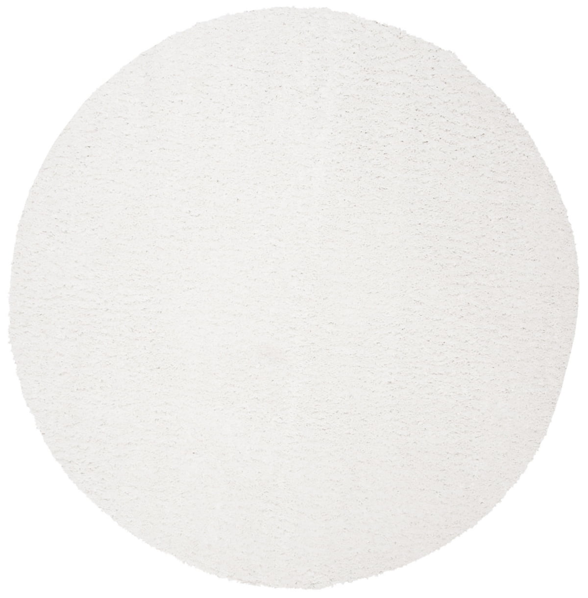SAFAVIEH August Carlene Solid Plush Shag Area Rug, White, 3' x 3' Round ...