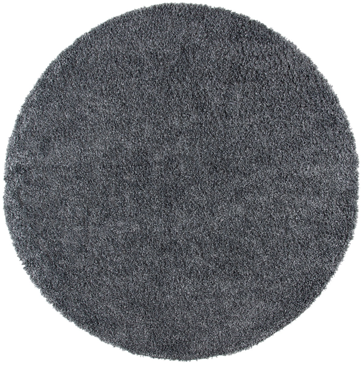 SAFAVIEH August Sophia Solid Shag Area Rug, Charcoal, 6'7" x 6'7" Round ...