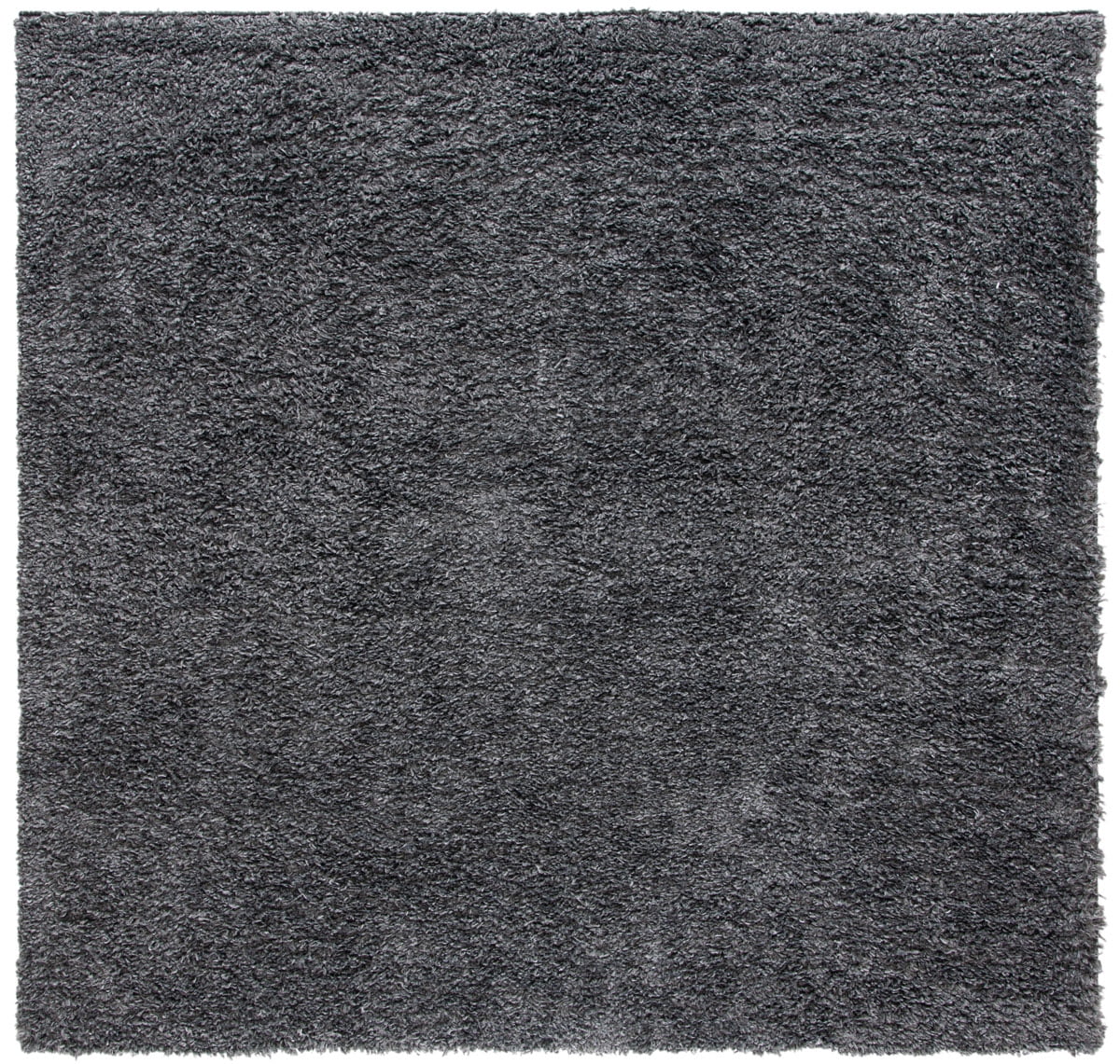 SAFAVIEH August Sophia Solid Shag Area Rug, Charcoal, 6'7" x 6'7 ...