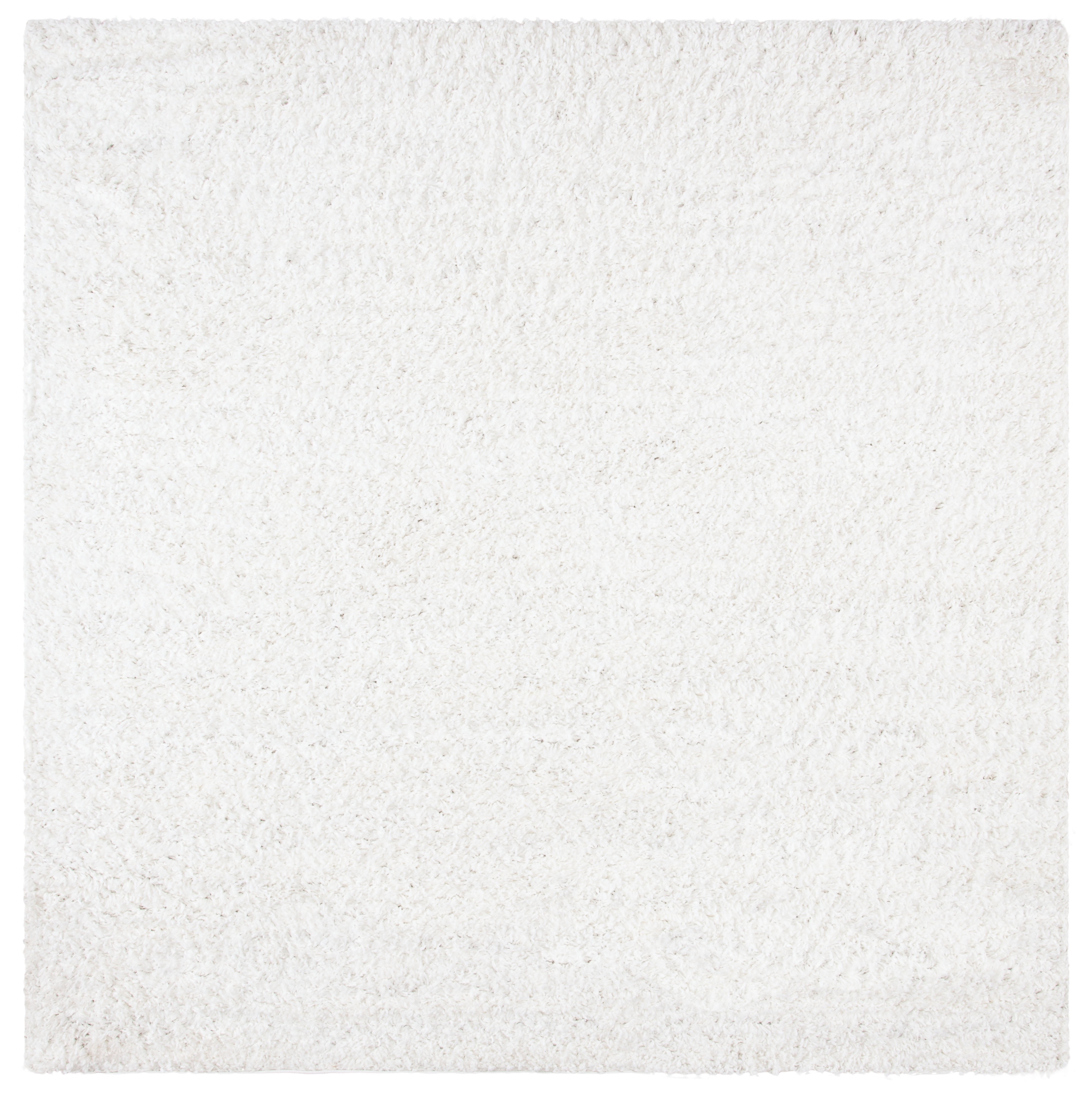 SAFAVIEH August Sophia Solid Shag Area Rug, White, 4' x 4' Square ...