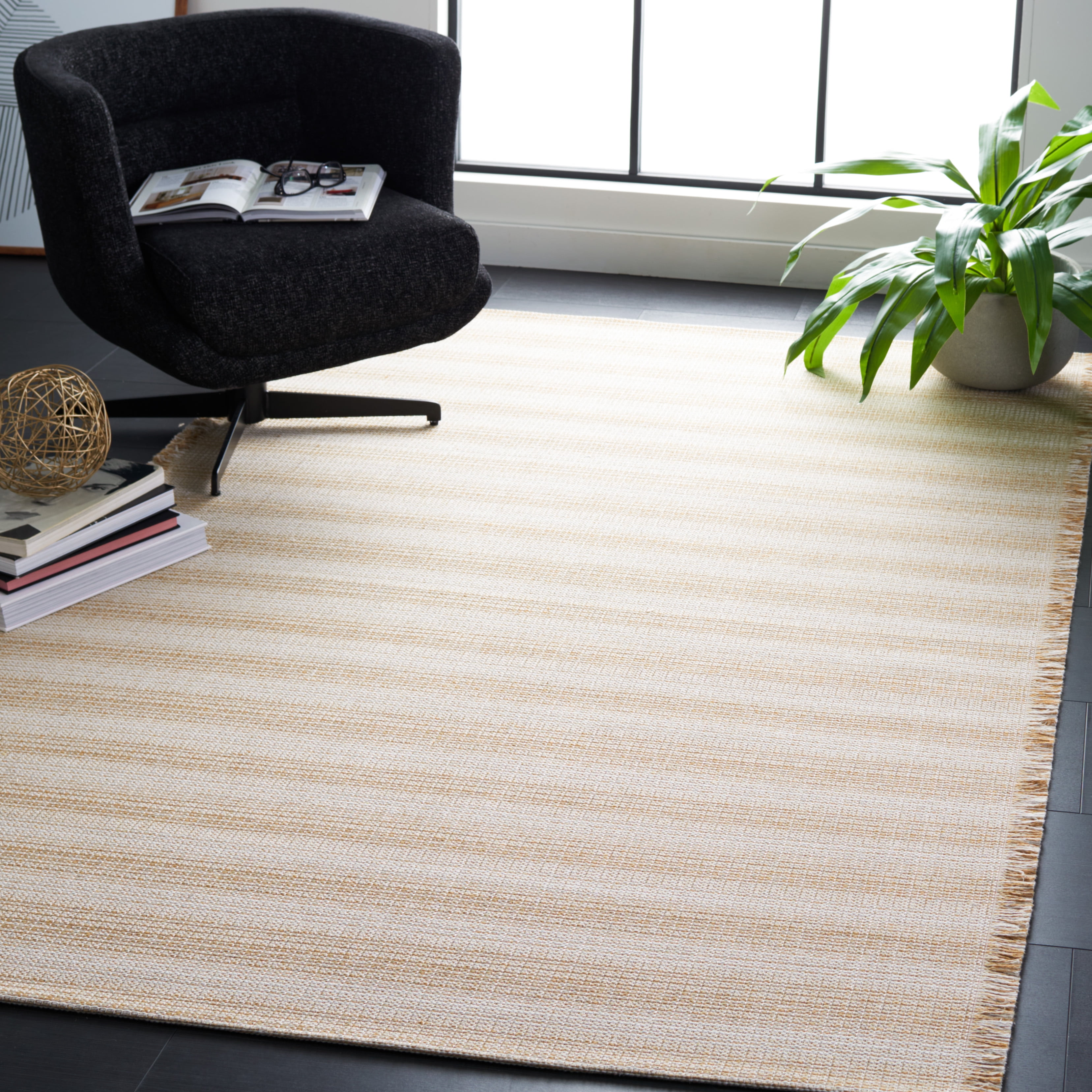 SAFAVIEH Augustine Thornton Striped Area Rug, Ivory/Gold, 9' x 12 ...