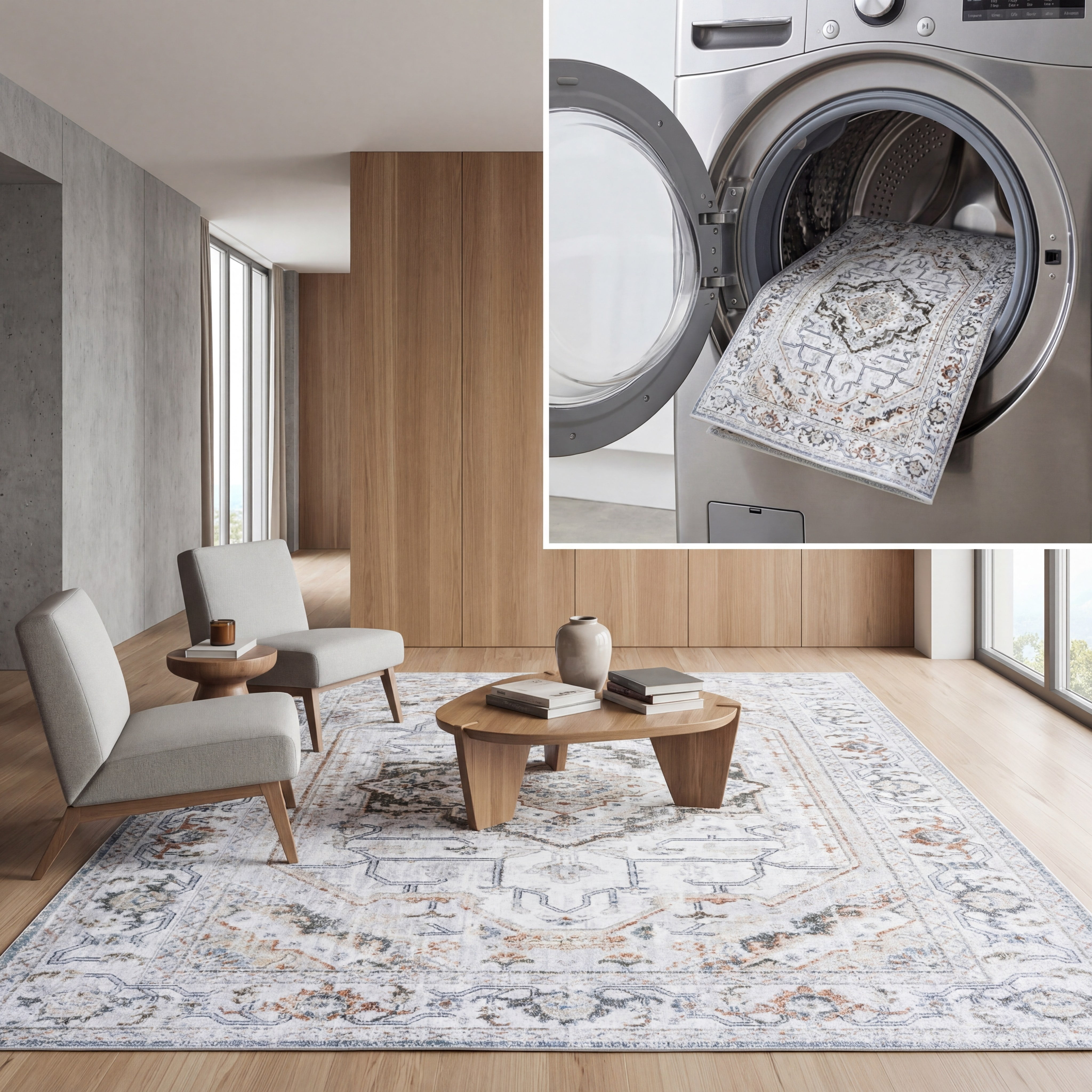 SAFAVIEH Baltimore Tamara Medallion Polyester Machine Washable Area Rug ...