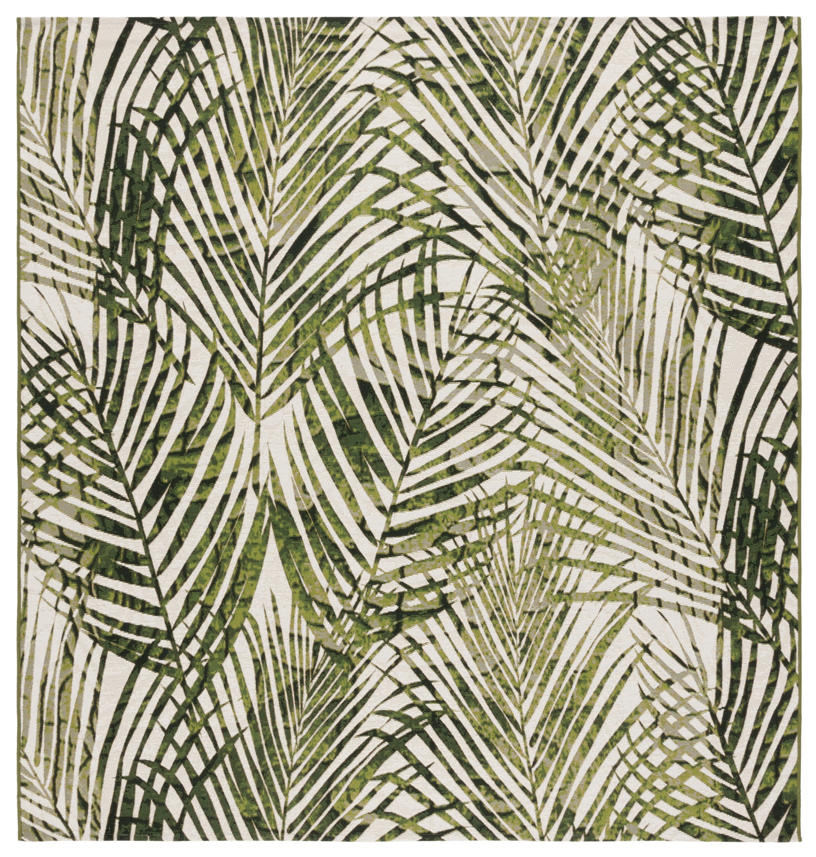 SAFAVIEH Barbados Deonne Botanical Indoor/Outdoor Area Rug, Ivory/Green ...