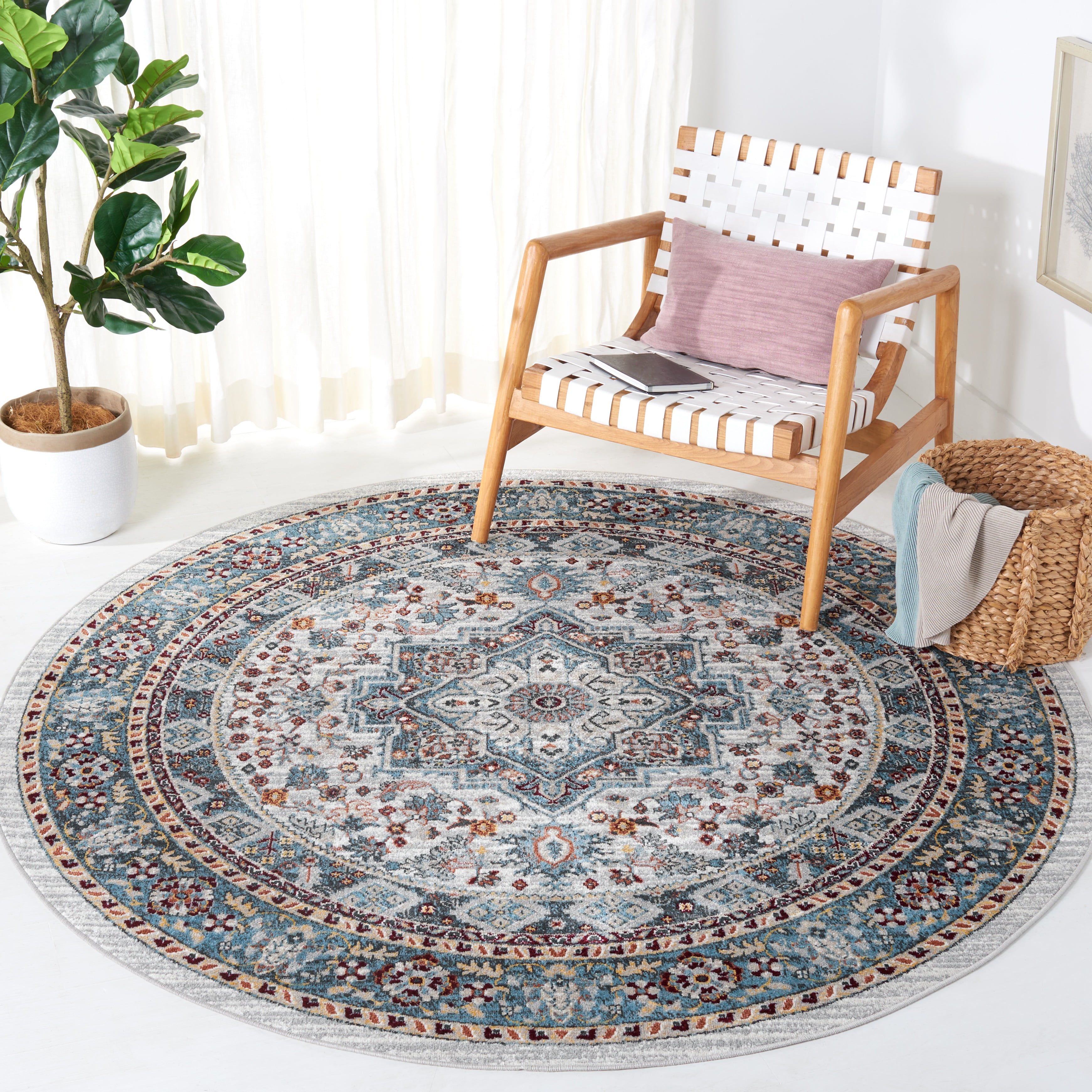 SAFAVIEH Bayside Keila Oriental Polyester Machine Washable Area Rug ...