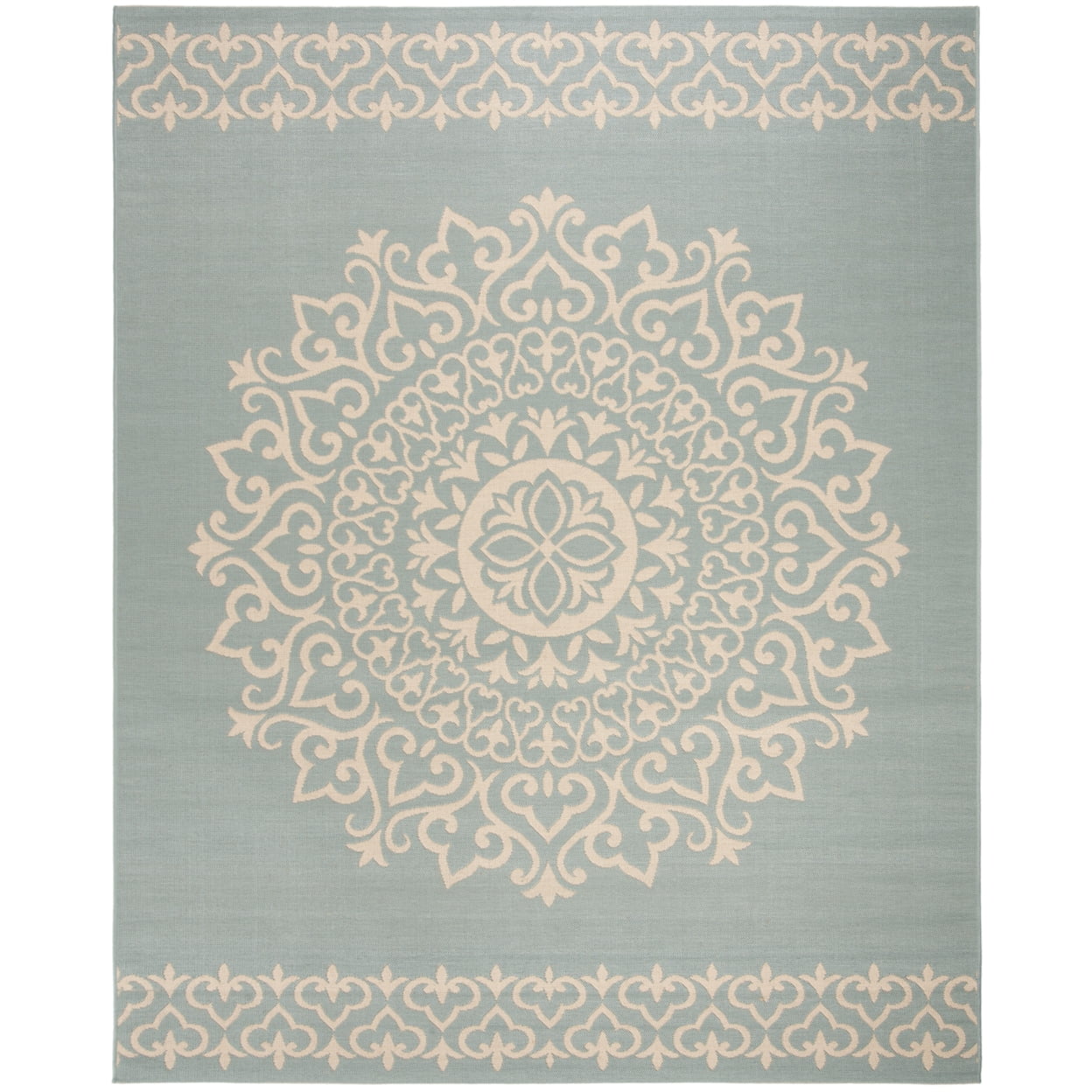 SAFAVIEH Beach House Braiden Medallion Indoor/Outdoor Area Rug Cream ...