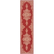 SAFAVIEH Courtyard Talbot Checkered Indoor/Outdoor Runner Rug, Red ...