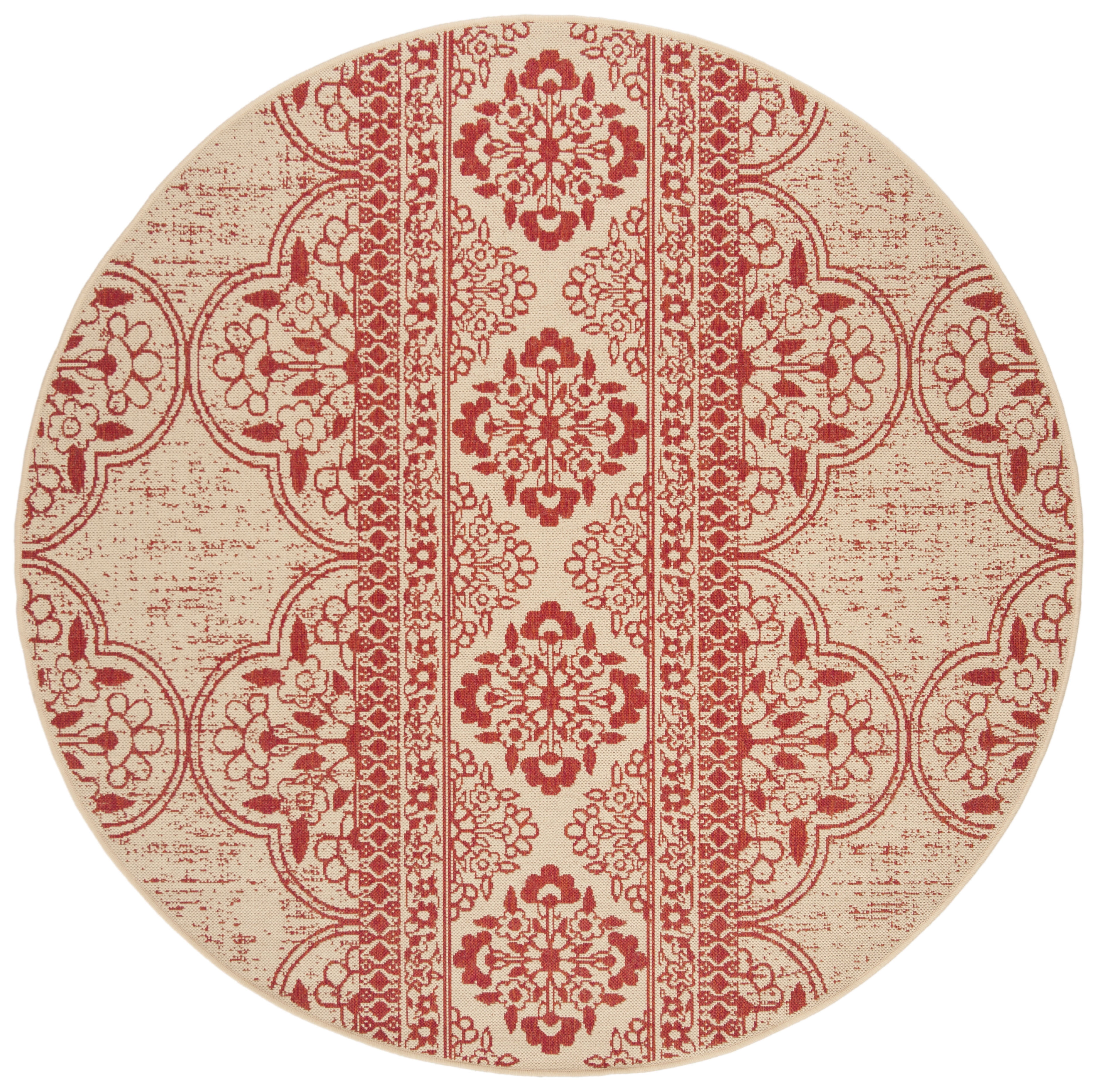 SAFAVIEH Beach House Justine Geometric Indoor/Outdoor Area Rug, Red ...