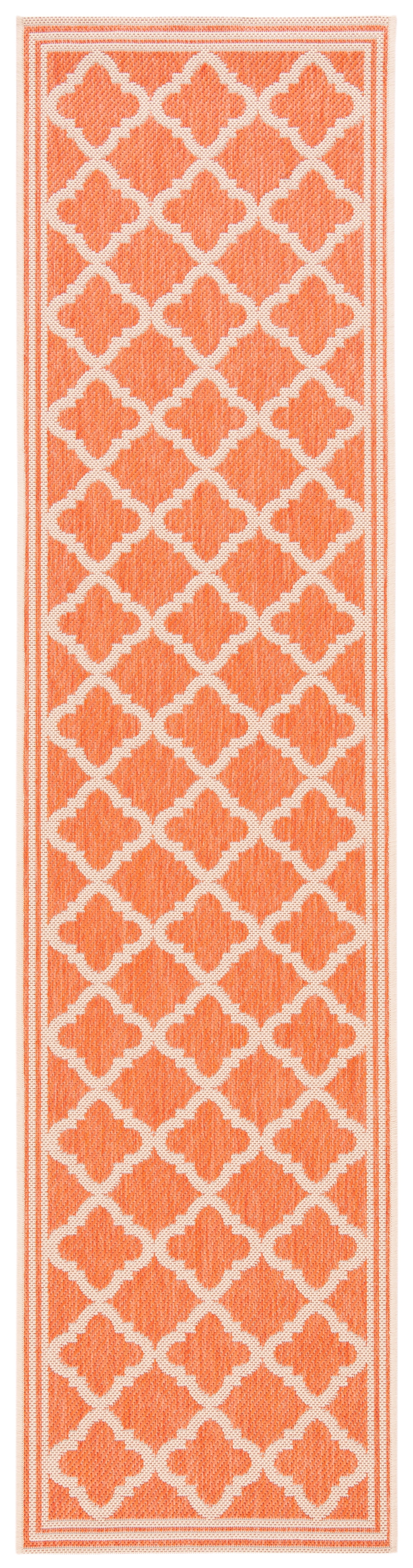 SAFAVIEH Beach House Richard Geometric Indoor/Outdoor Runner Rug, Rust ...