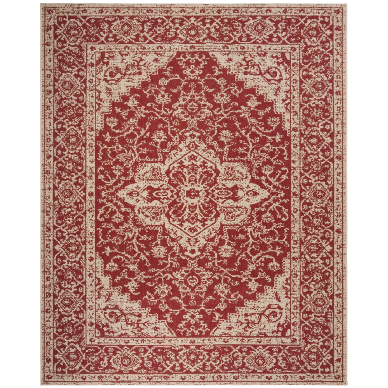 SAFAVIEH Beach House Stanice Medallion Indoor/Outdoor Area Rug, Red ...
