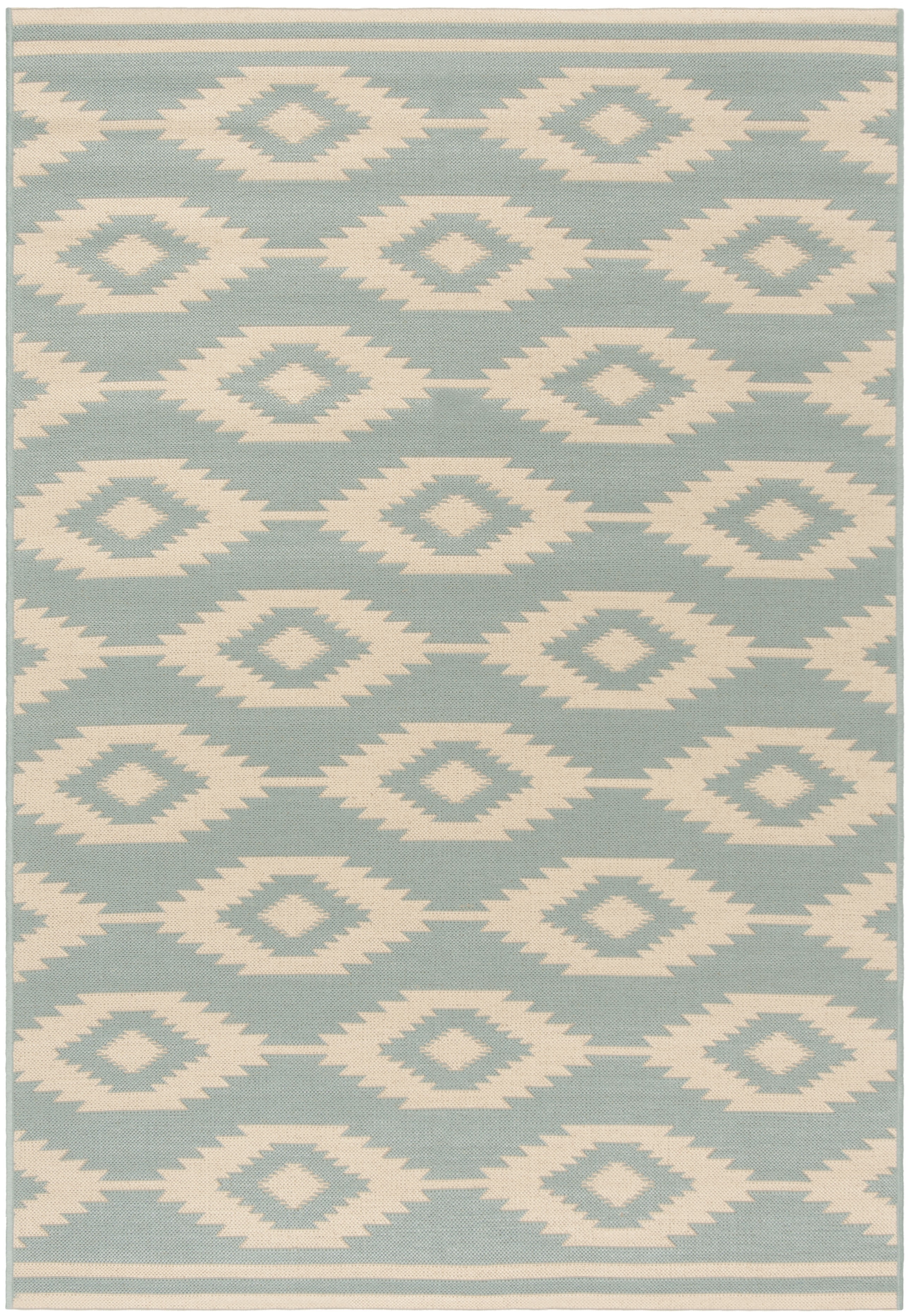 SAFAVIEH Beach House Vasiliki Geometric Indoor/Outdoor Area Rug, Cream ...