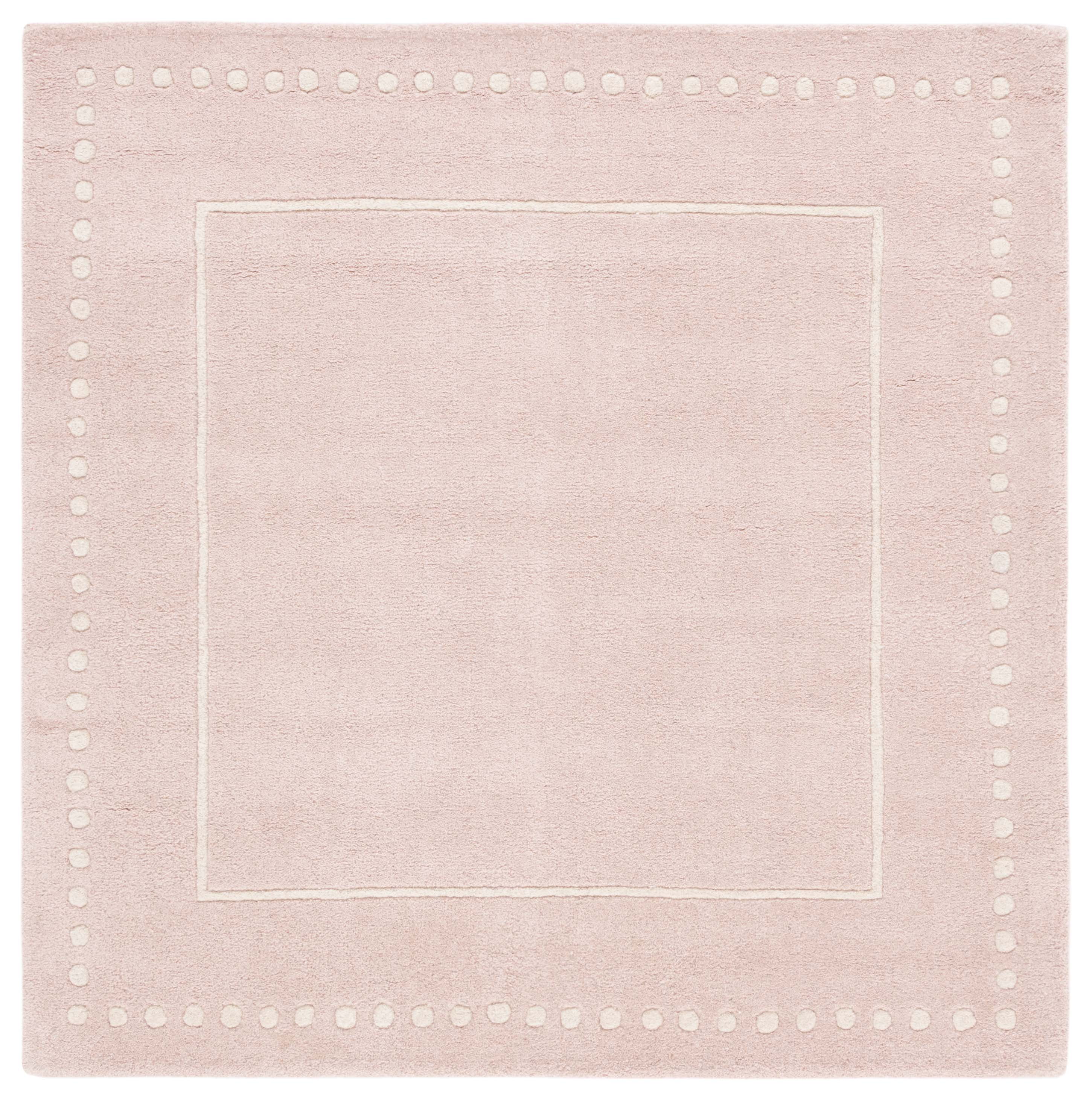 SAFAVIEH Bella Danita Bordered Wool Area Rug, Light Pink/Ivory, 7' x 7 ...
