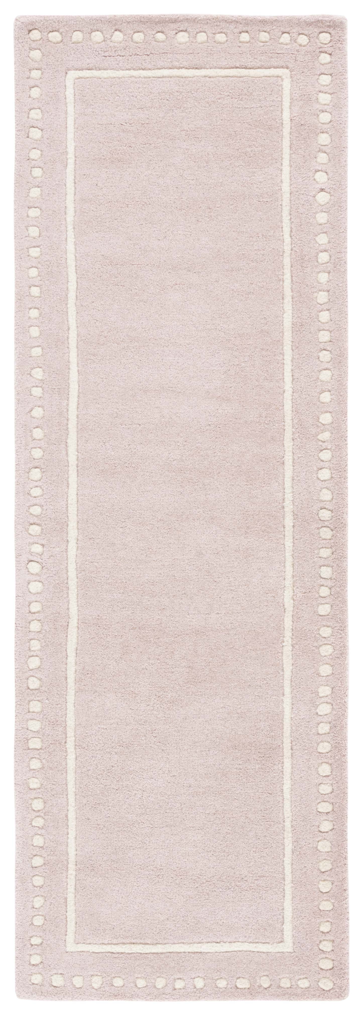 SAFAVIEH Bella Danita Bordered Wool Runner Rug, Light Pink/Ivory, 2'3 ...