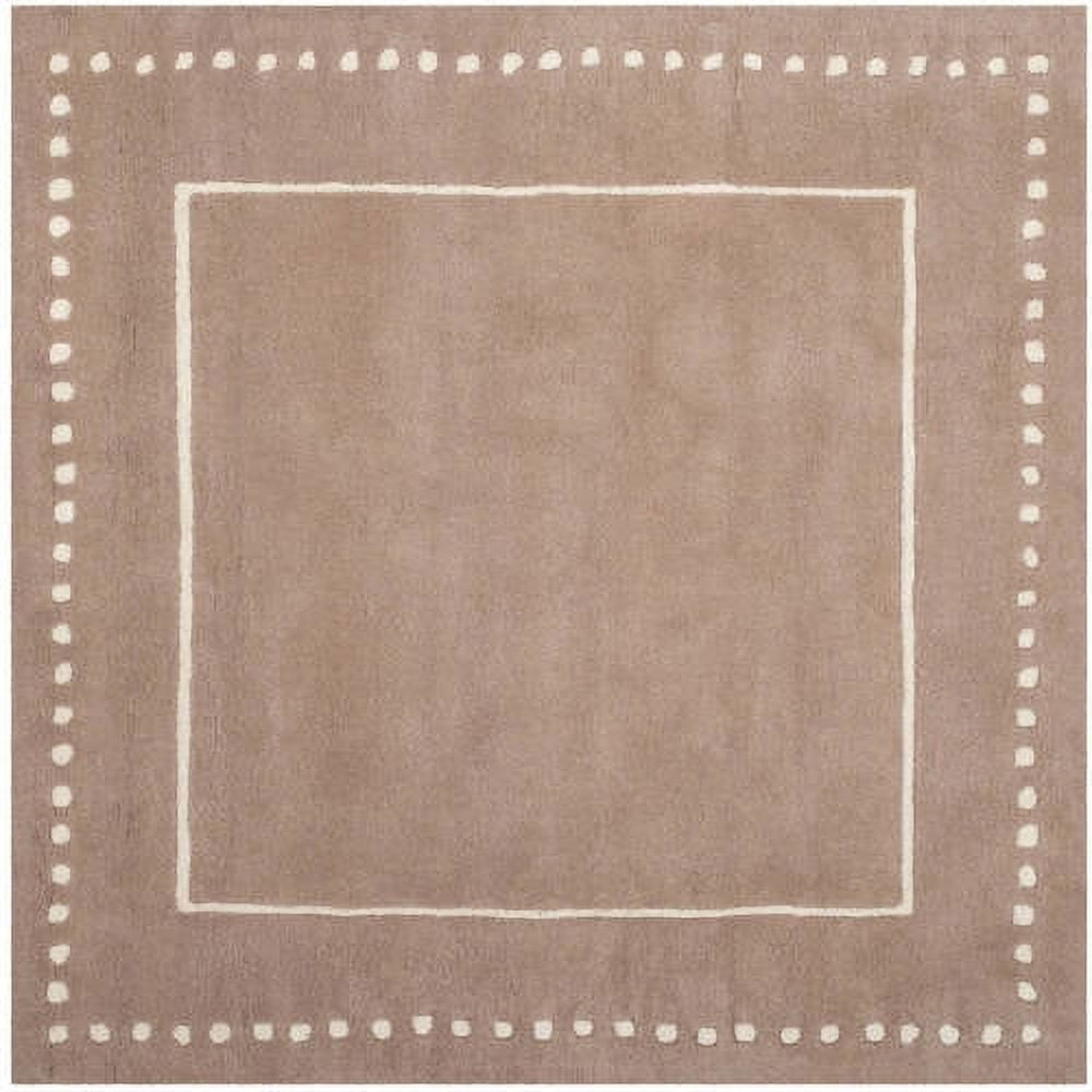 SAFAVIEH Bella Danita Plain Dotted Bordered Wool Area Rug, Beige/Ivory ...