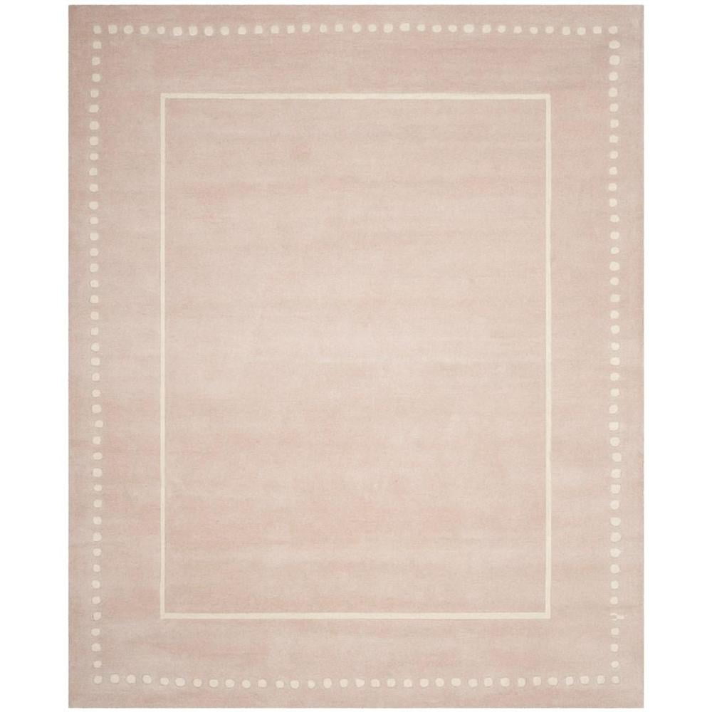 SAFAVIEH Bella Danita Plain Dotted Bordered Wool Area Rug, Light Pink ...