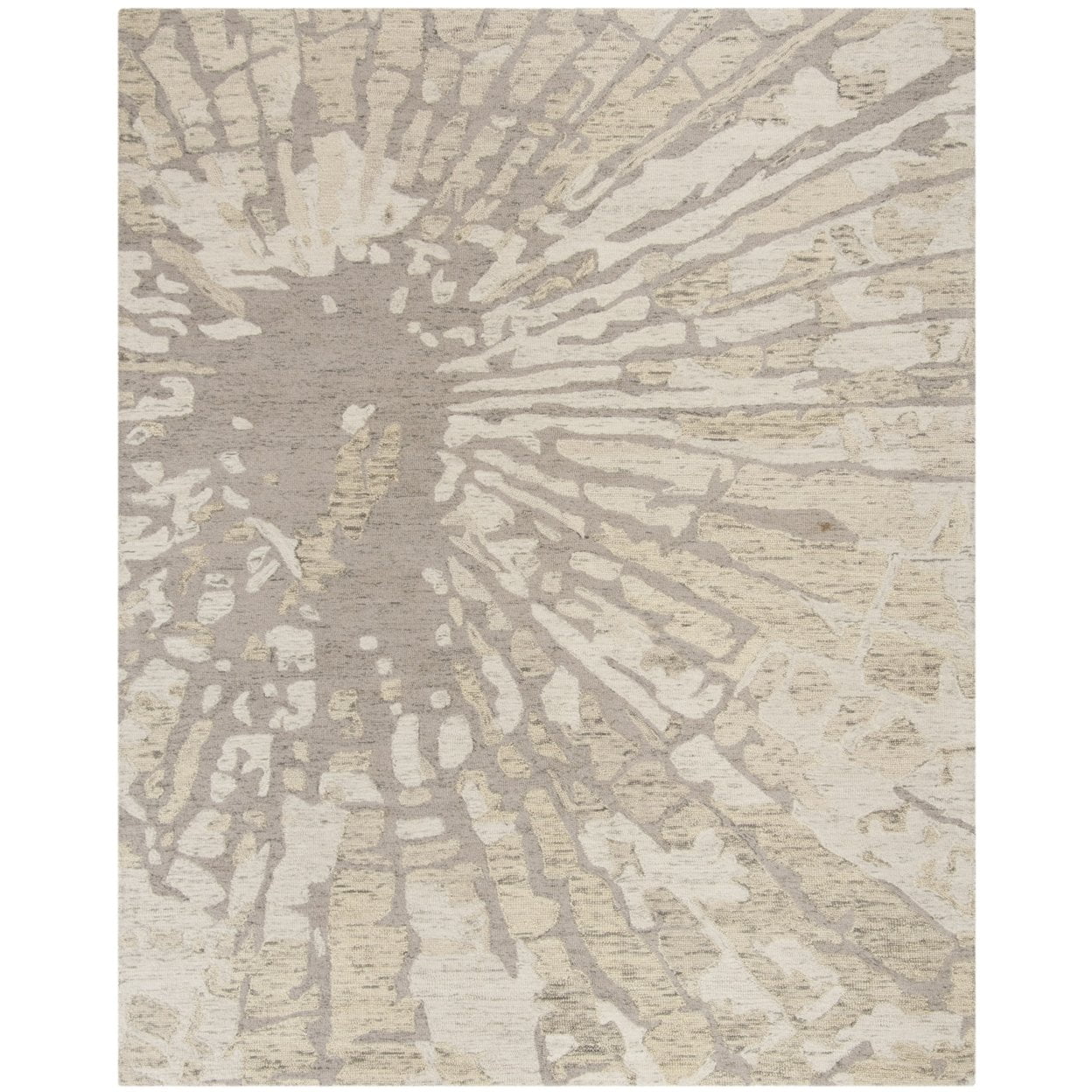 SAFAVIEH Bella Ethelyn Abstract Sunburst Wool Runner Rug, Winter Taupe ...