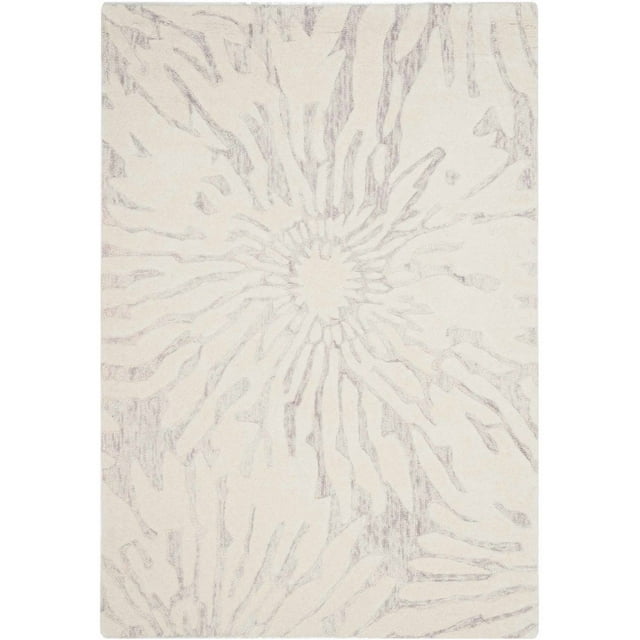 SAFAVIEH Bella Goran Abstract Bursting High-Low Wool Area Rug, Silver ...