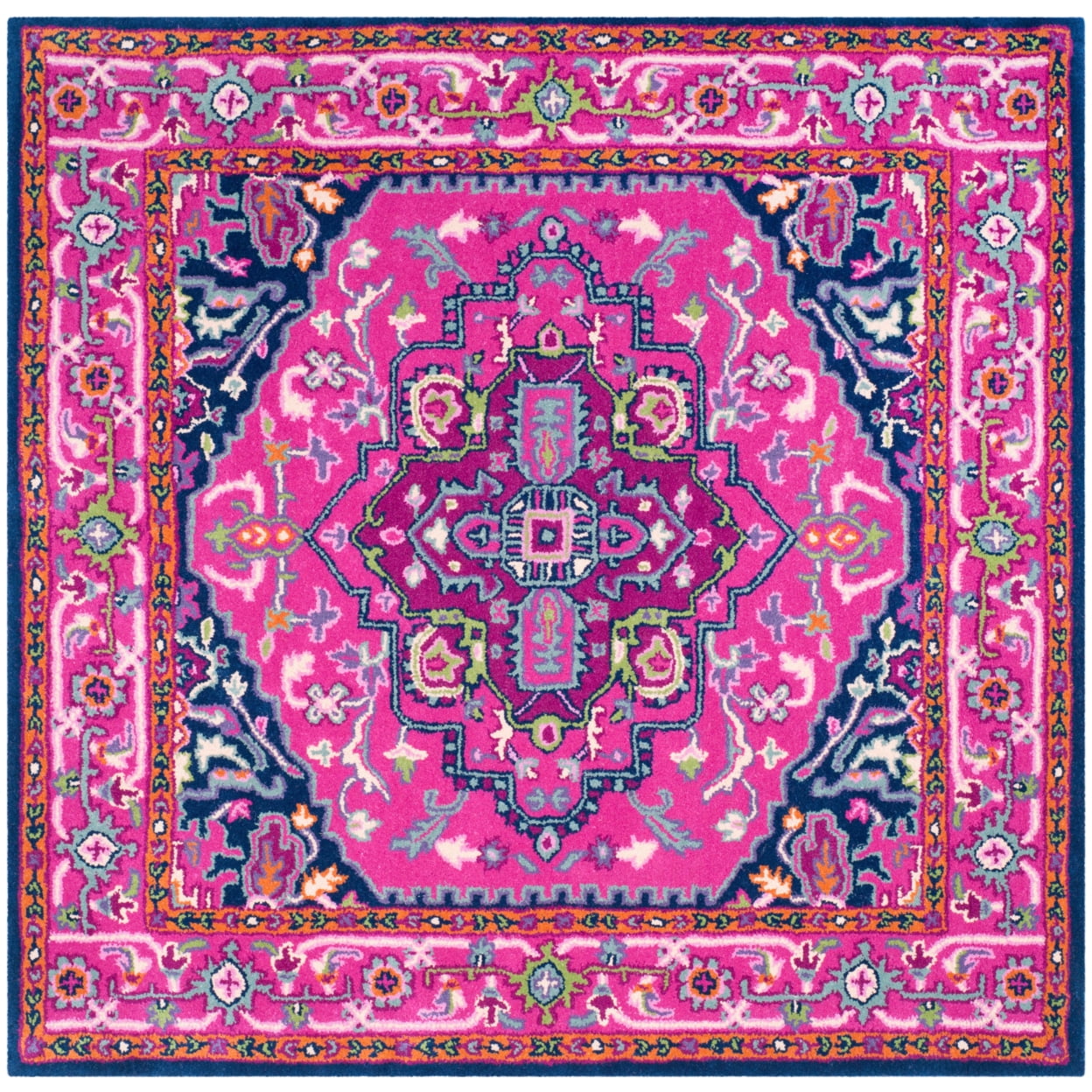 SAFAVIEH Bellagio BLG541C Handmade Pink / Navy Rug - Walmart.com