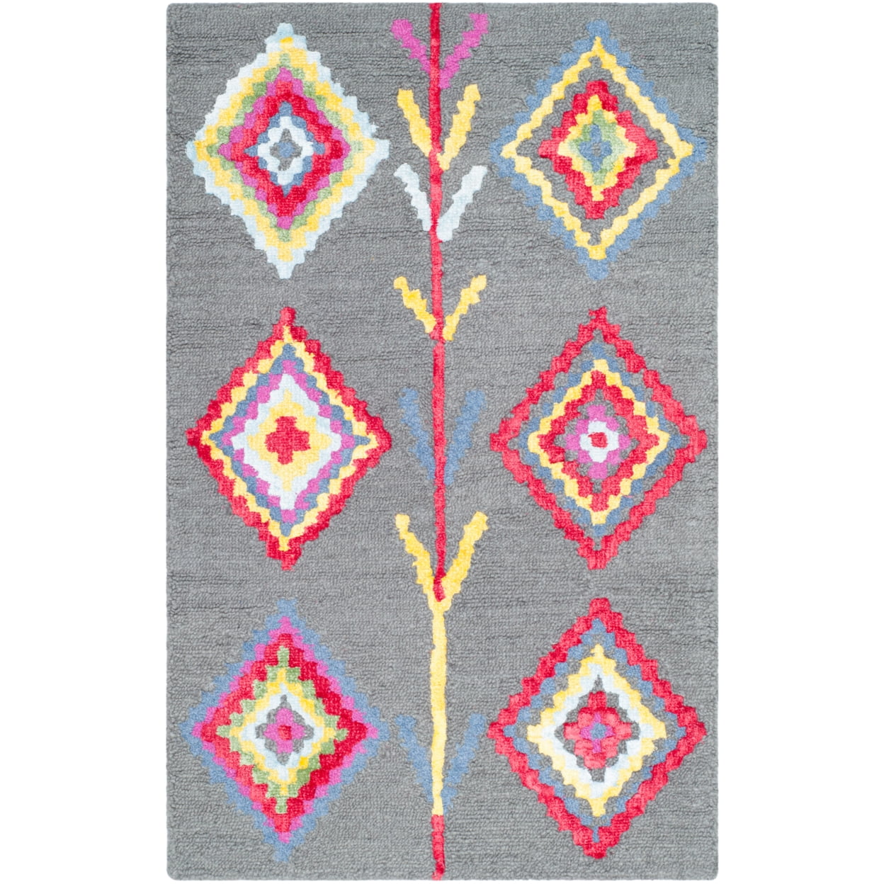 SAFAVIEH Bellagio BLG551A Handmade Dark Grey / Multi Rug - Walmart.com