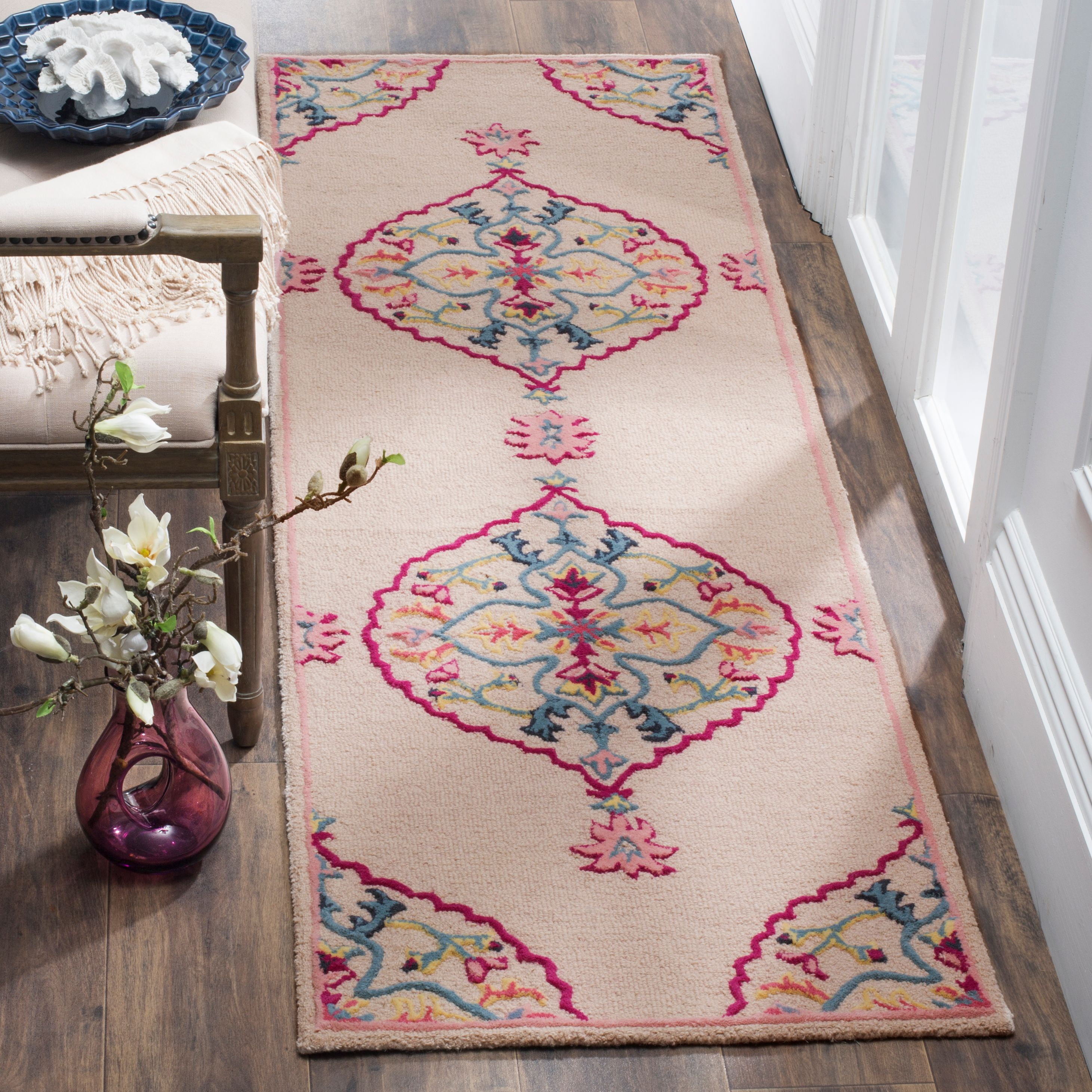 SAFAVIEH Bellagio BLG605E Handmade Light Pink /Multi Rug - Walmart.com