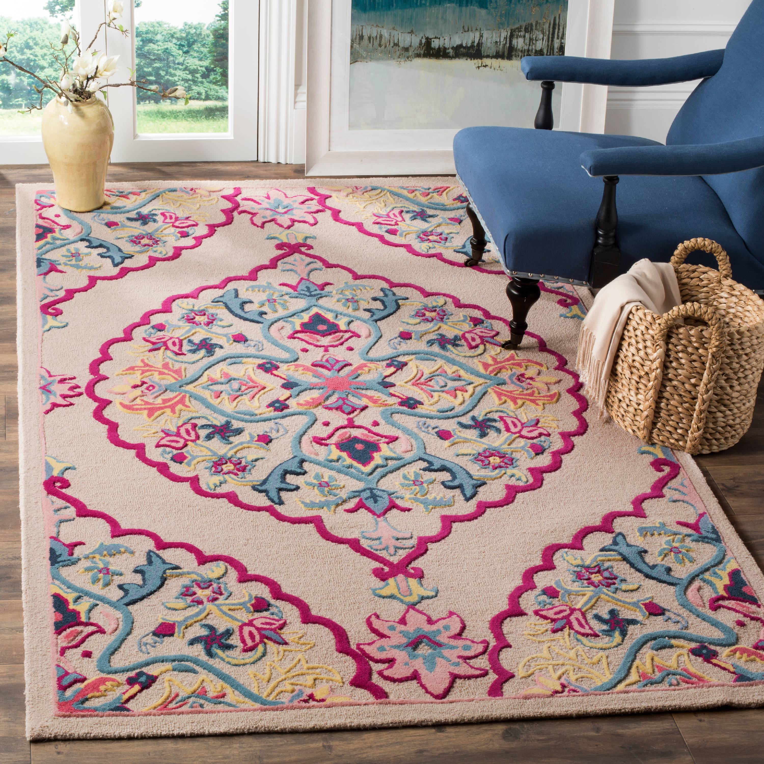 SAFAVIEH Bellagio BLG605E Handmade Light Pink /Multi Rug - Walmart.com