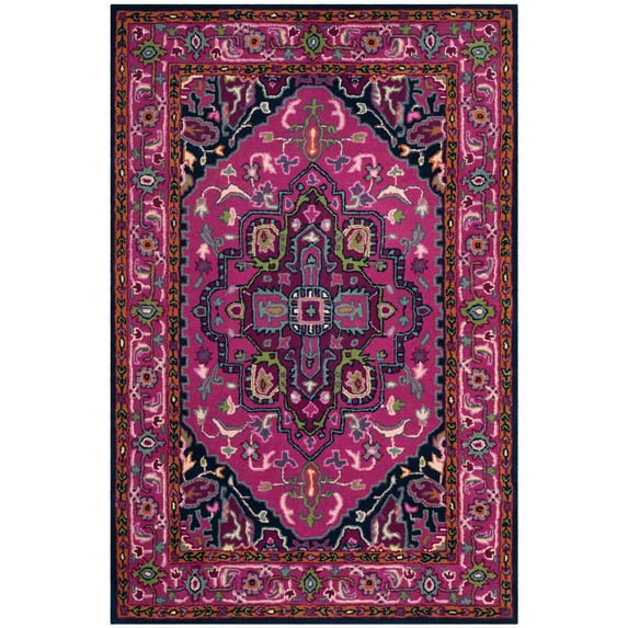 SAFAVIEH Bellagio Charlton Traditional Area Rug, Pink/Navy, 3' x 5 ...