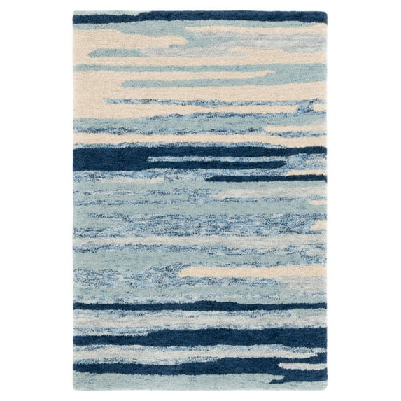 SAFAVIEH Bellagio Jannah Abstract Area Rug, Blue/Ivory, 3' x 5 ...