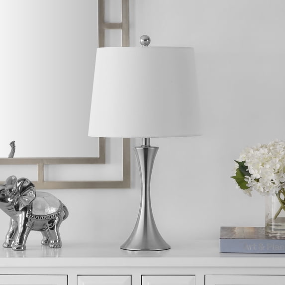 Free Shipping! SAFAVIEH Benita 24 in. Solid Iron Table Lamp, Nickel ...