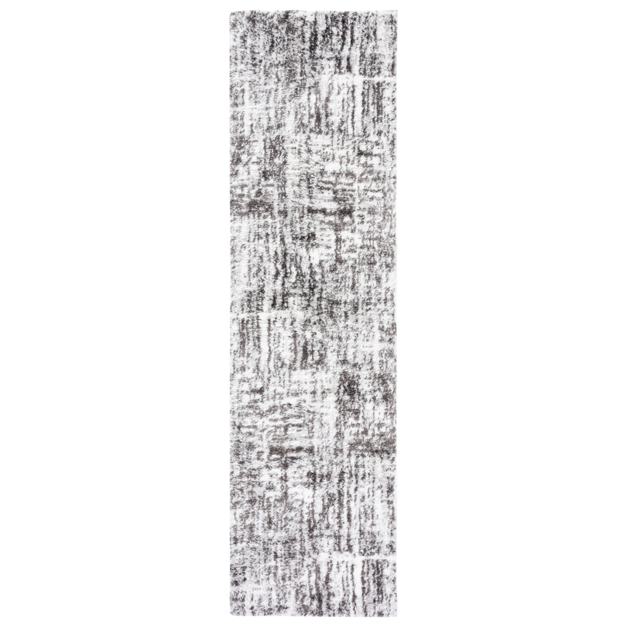 SAFAVIEH Berber Arvel Abstract Shag Area Rug, 4'5" x 6'5", Grey/Dark ...