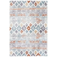 SAFAVIEH Amelia Lester Abstract Distressed Area Rug, Ivory/Blue, 4' x 6 ...