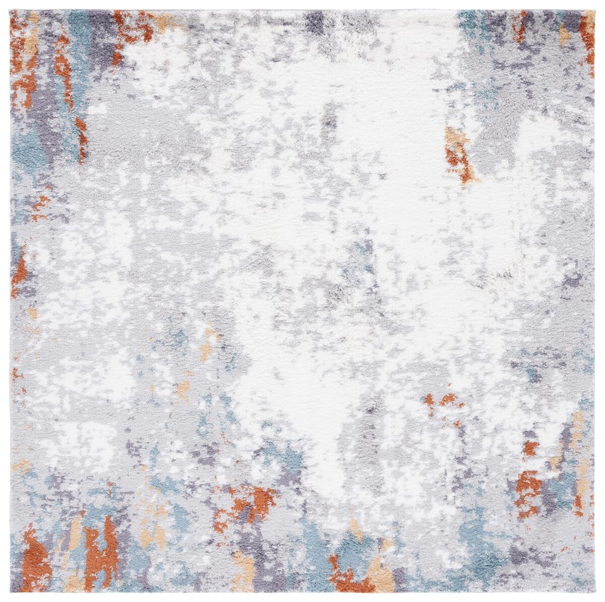 SAFAVIEH Berber Heathe Abstract Polyester Shag Area Rug, Blue Rust ...