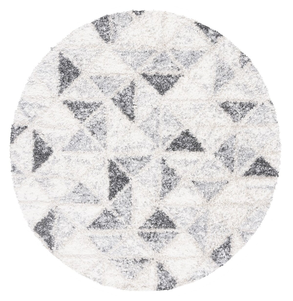 SAFAVIEH Berber Kayleah Abstract Shag Area Rug, 6'7" x 6'7" Round, Grey ...
