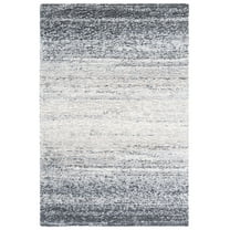 SAFAVIEH Hudson Aline Geometric Shag Area Rug, Ivory/Beige, 6' x 9 ...