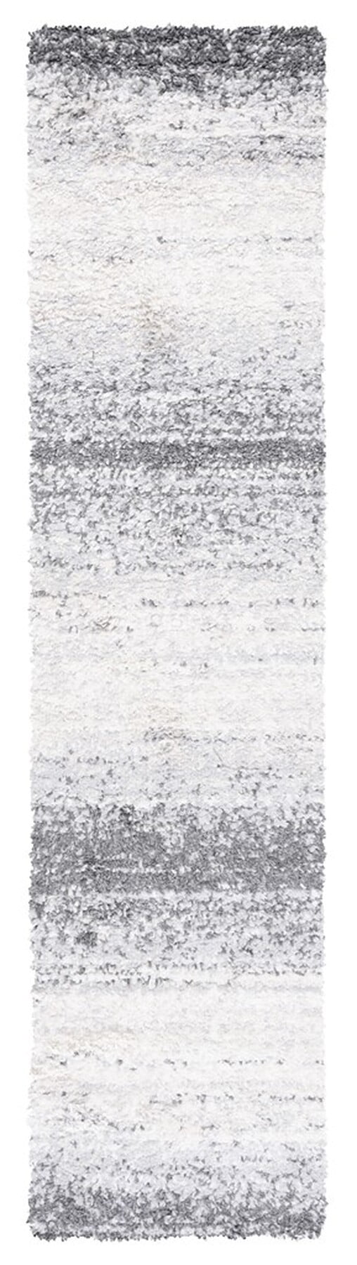 SAFAVIEH Berber Layon Abstract Shag Runner Rug, Grey/Ivory, 2'2" x 9 ...