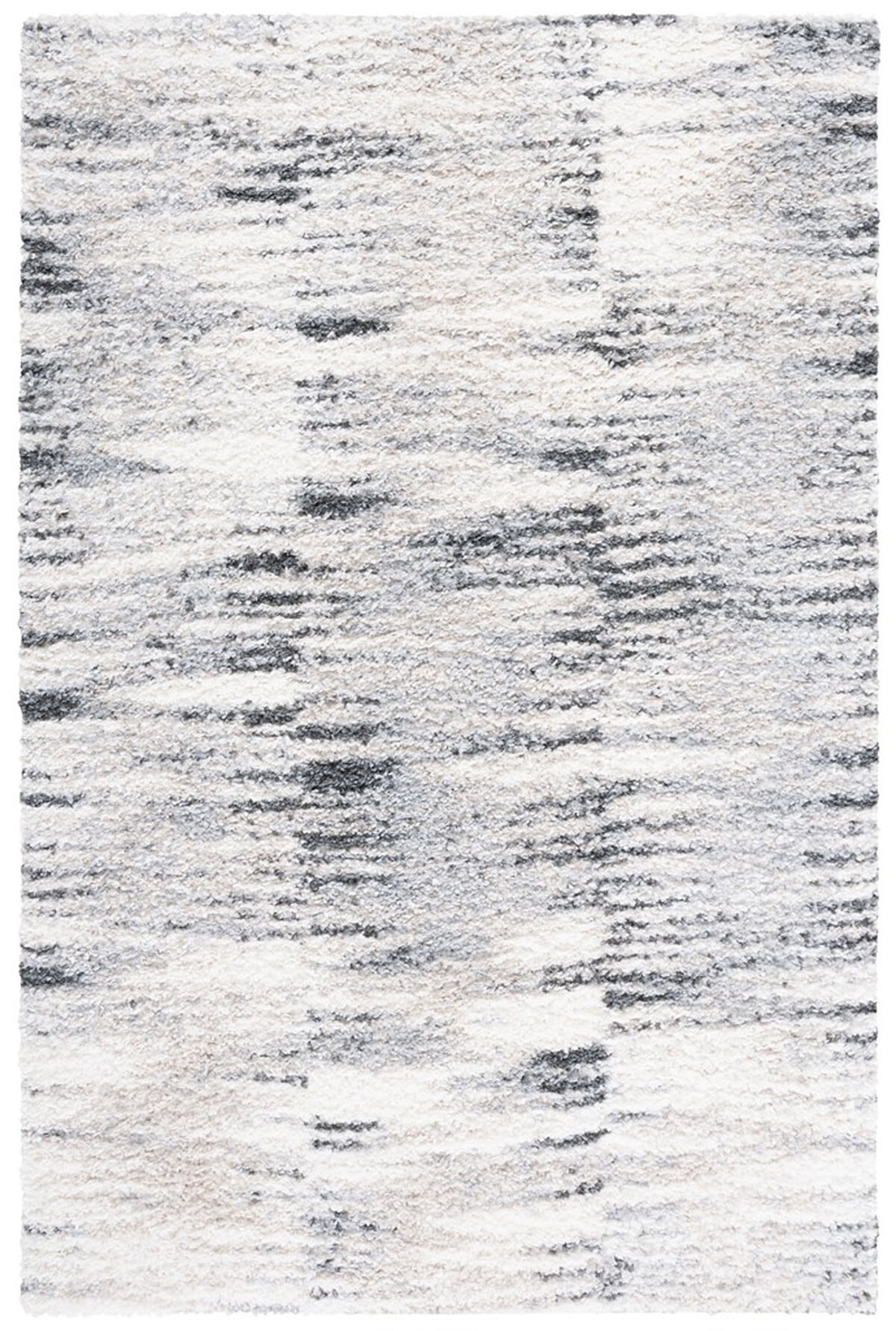 SAFAVIEH Berber Leland Abstract Shag Area Rug, 4'5" x 6'5", Grey/Ivory ...