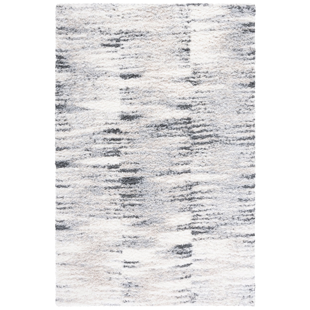 SAFAVIEH Berber Leland Abstract Shag Area Rug, 8' x 10', Grey/Ivory ...