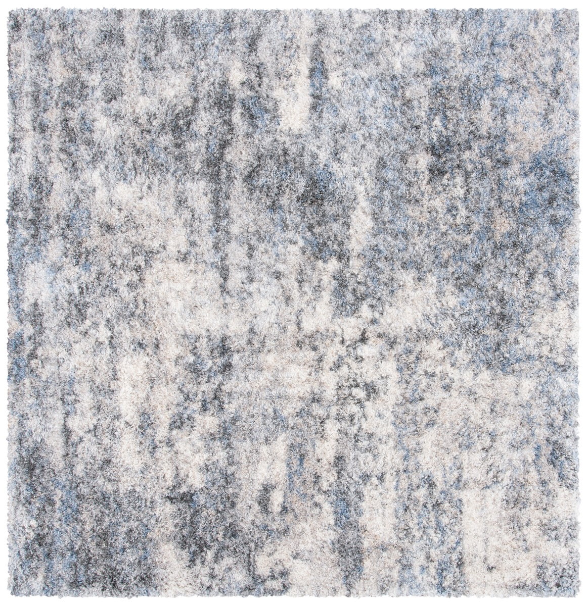 SAFAVIEH Berber Major Abstract Shag Area Rug, 10' x 10' Square, Ivory ...