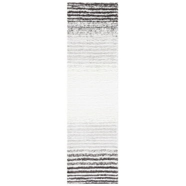 SAFAVIEH Berber Arvel Abstract Shag Area Rug, 5'5" x 7'7", Blue Rust ...