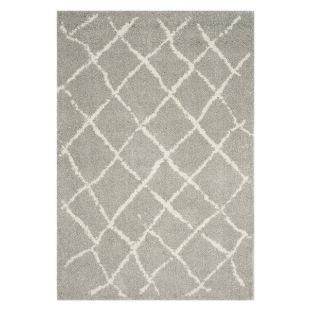 SAFAVIEH Berber Shag BER162B Light Grey / Cream Rug - Walmart.com