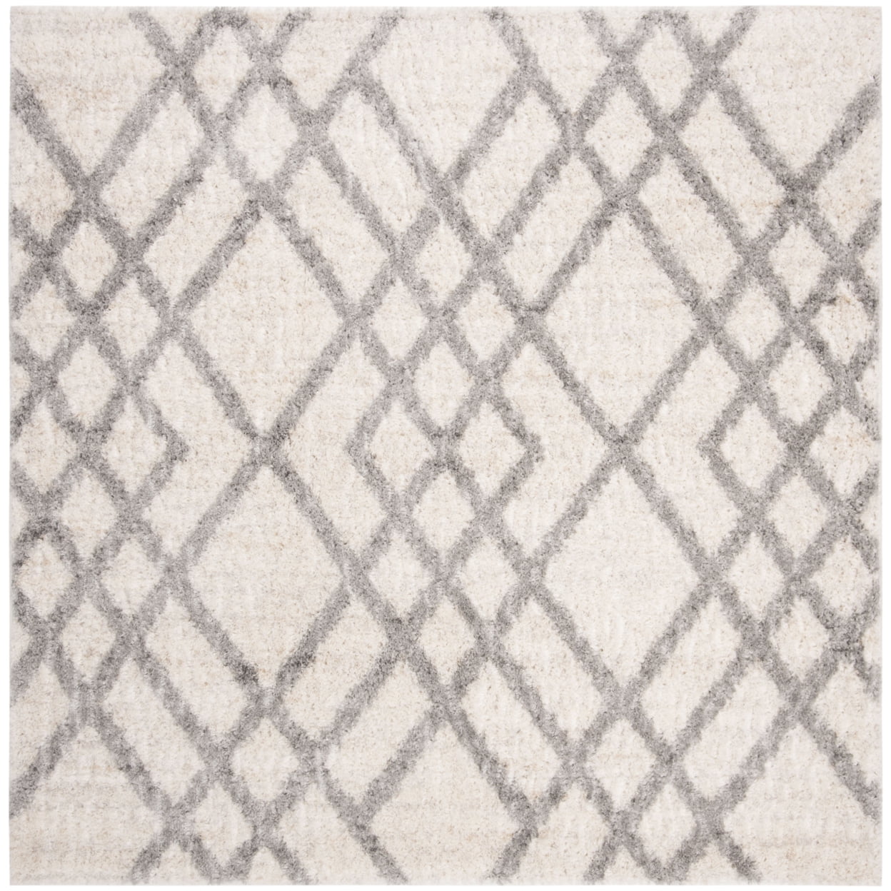 SAFAVIEH Berber Shag Collection BER214A Cream / Grey Rug - Walmart.com