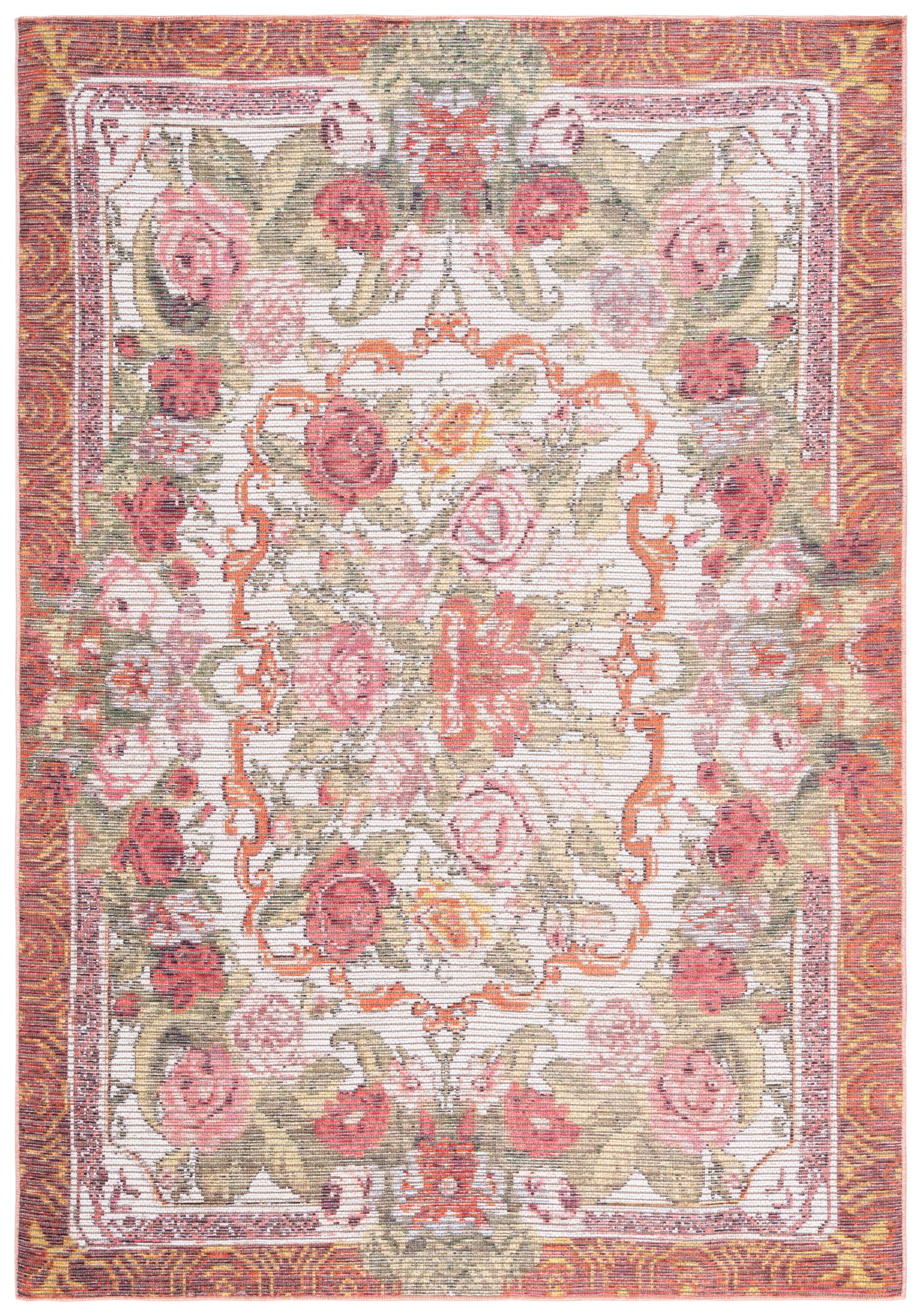 SAFAVIEH Besarabian Evonne Floral Area Rug, Ivory/Sage Rust, 6'7" x 6'7 ...