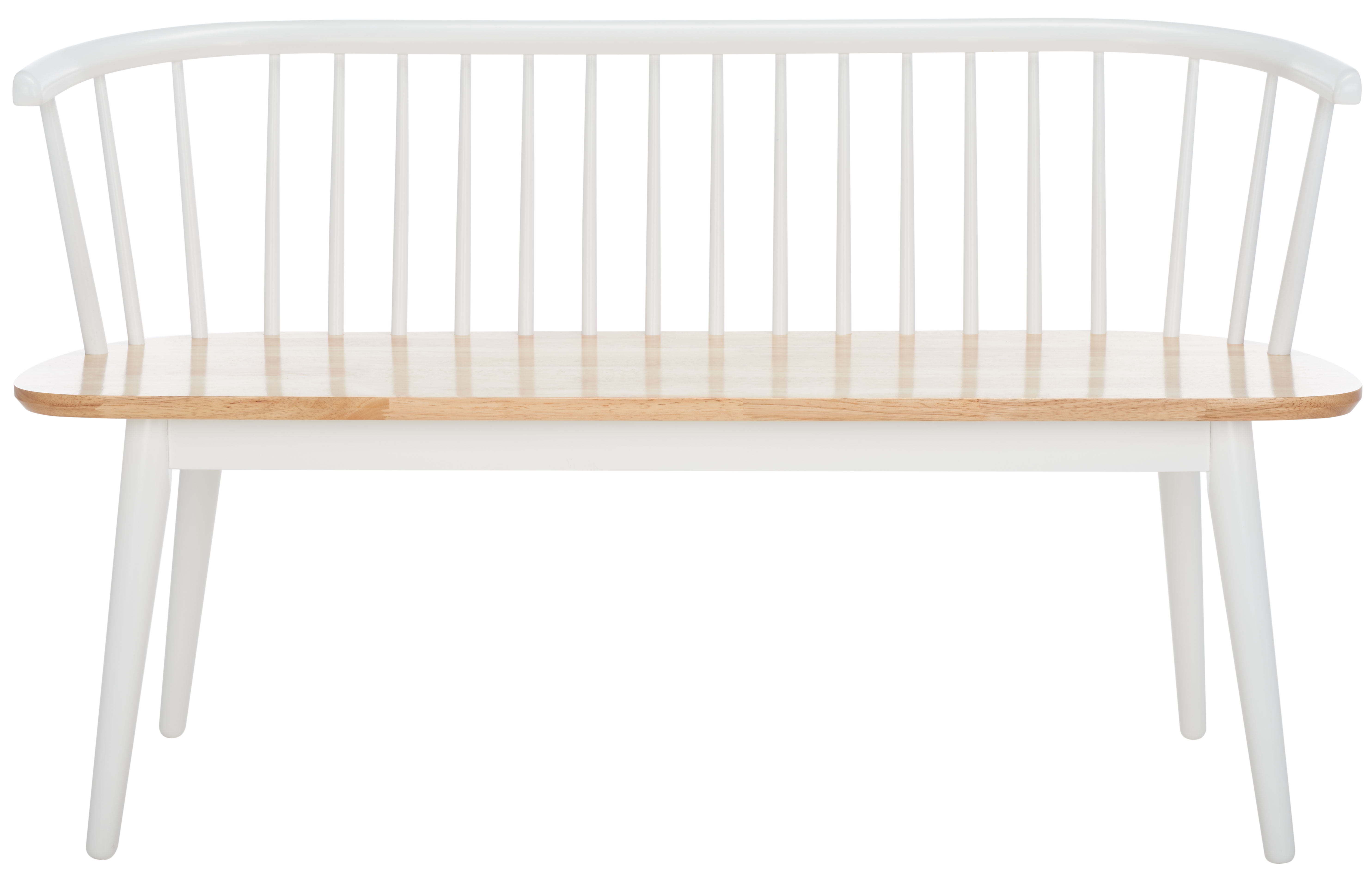 SAFAVIEH Blanchard Solid Classic Spindle Bench, Natural/White - Walmart.com