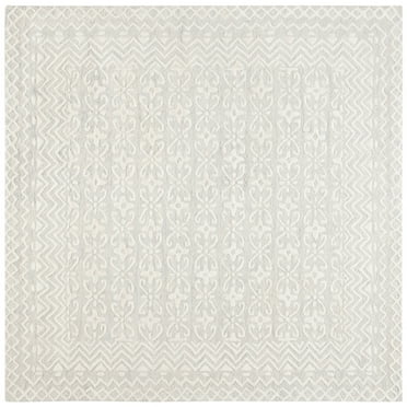 SAFAVIEH Abstract Delia Geometric Striped Wool Area Rug, Grey/Ivory, 8 ...