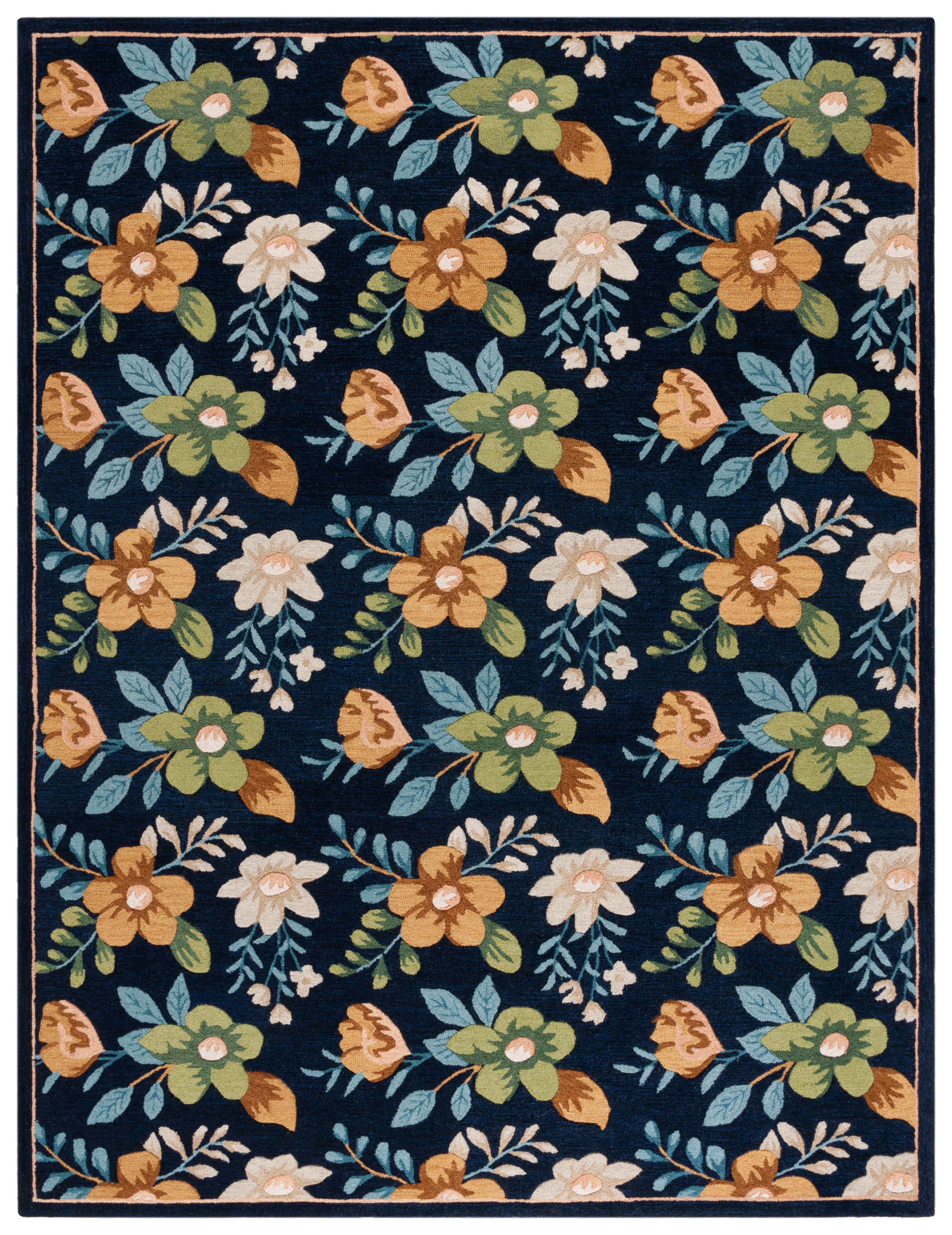 SAFAVIEH Blossom Derren Floral Area Rug, Navy/Green, 8' x 10' - Walmart.com