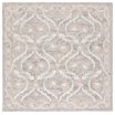 SAFAVIEH Micro-Loop Britton Floral Bordered Wool Area Rug, Pink/Ivory ...