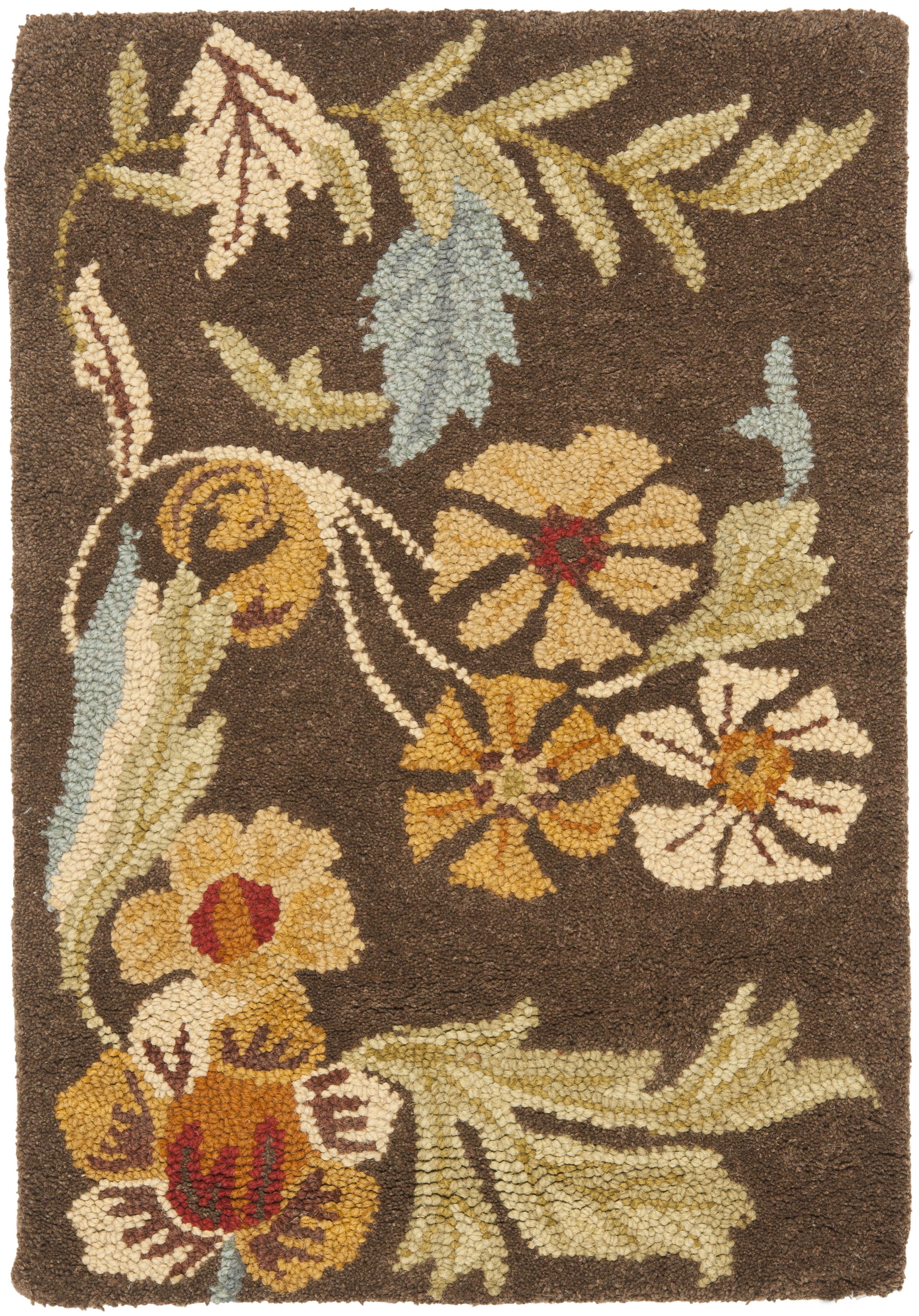 SAFAVIEH Blossom Emely Floral Flowers Wool Area Rug, Brown/Multi, 2' x ...