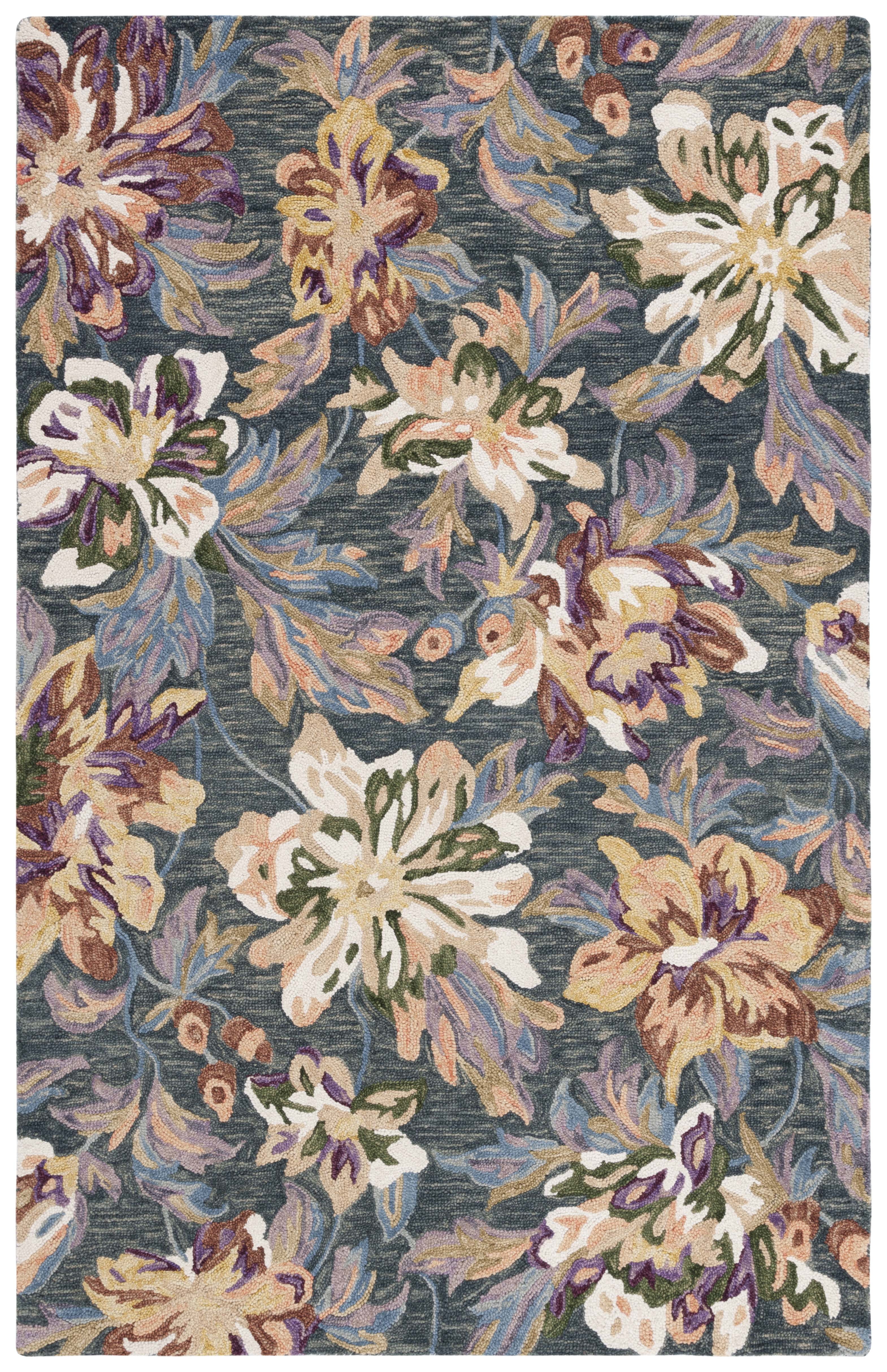 SAFAVIEH Blossom Fisher Floral Area Rug, Grey/Violet, 4' x 6' - Walmart.com
