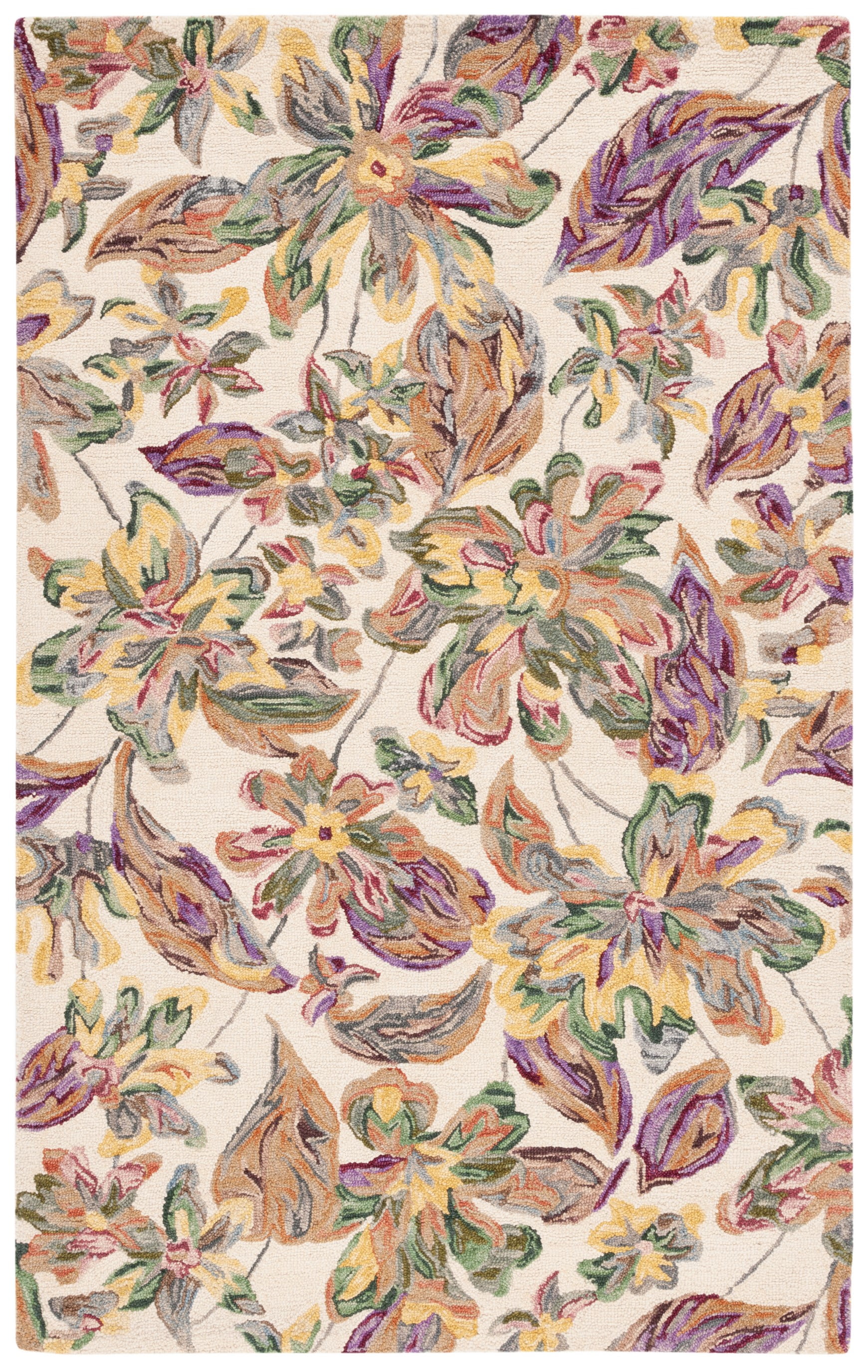 SAFAVIEH Blossom Fisher Floral Area Rug, Ivory/Plum, 8' x 10' - Walmart.com
