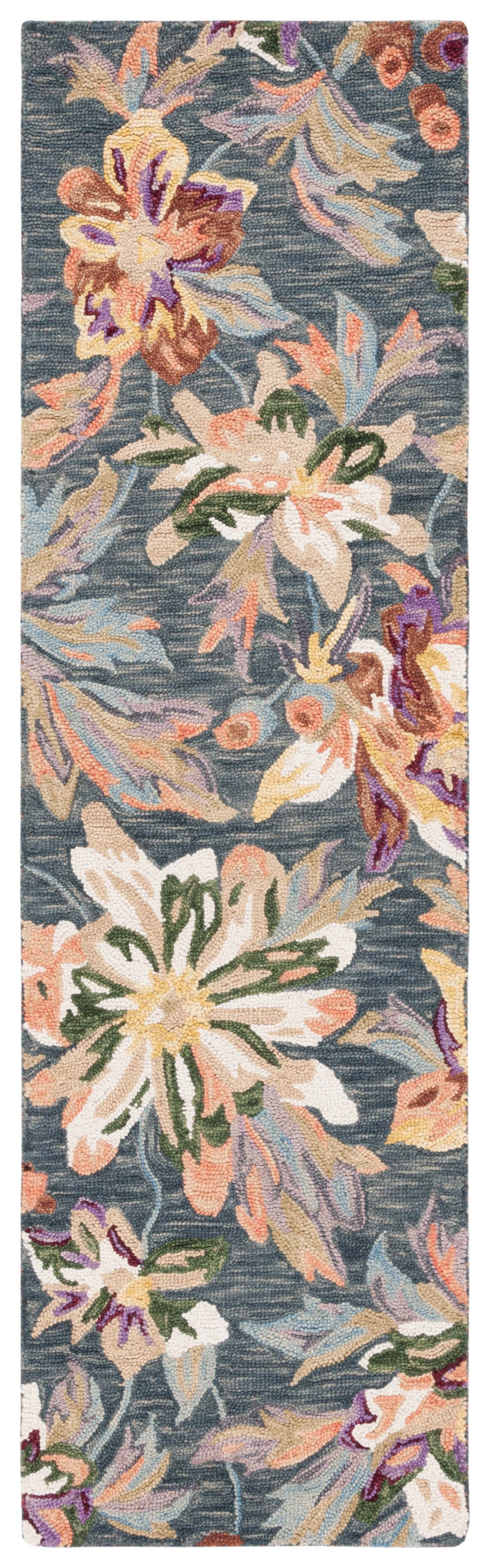 SAFAVIEH Blossom Fisher Floral Runner Rug, Grey/Violet, 2'3" x 8 ...